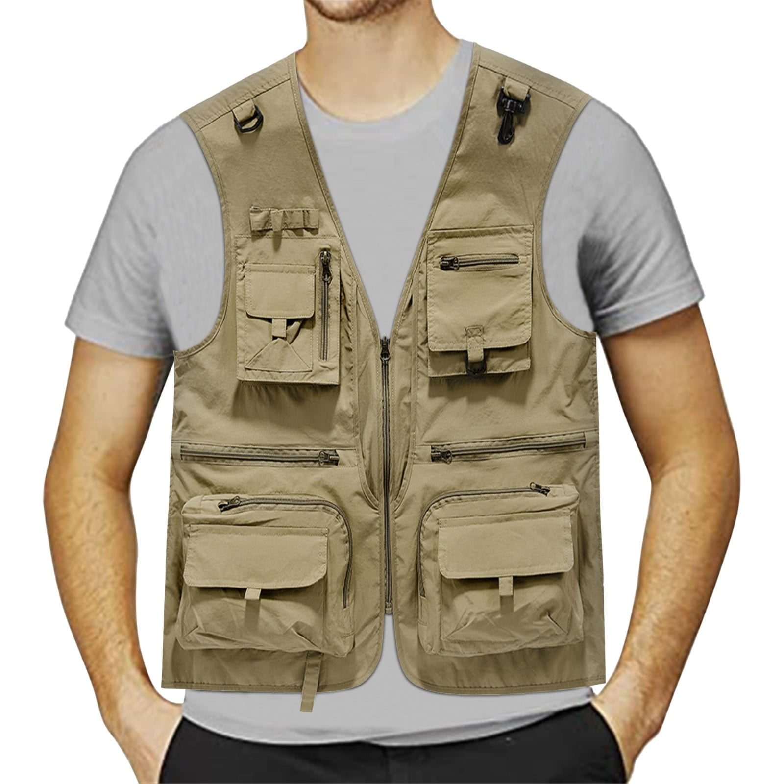 uikmnh Vests for Men Men's Field Jacket Emergency Fishing Pocket ...