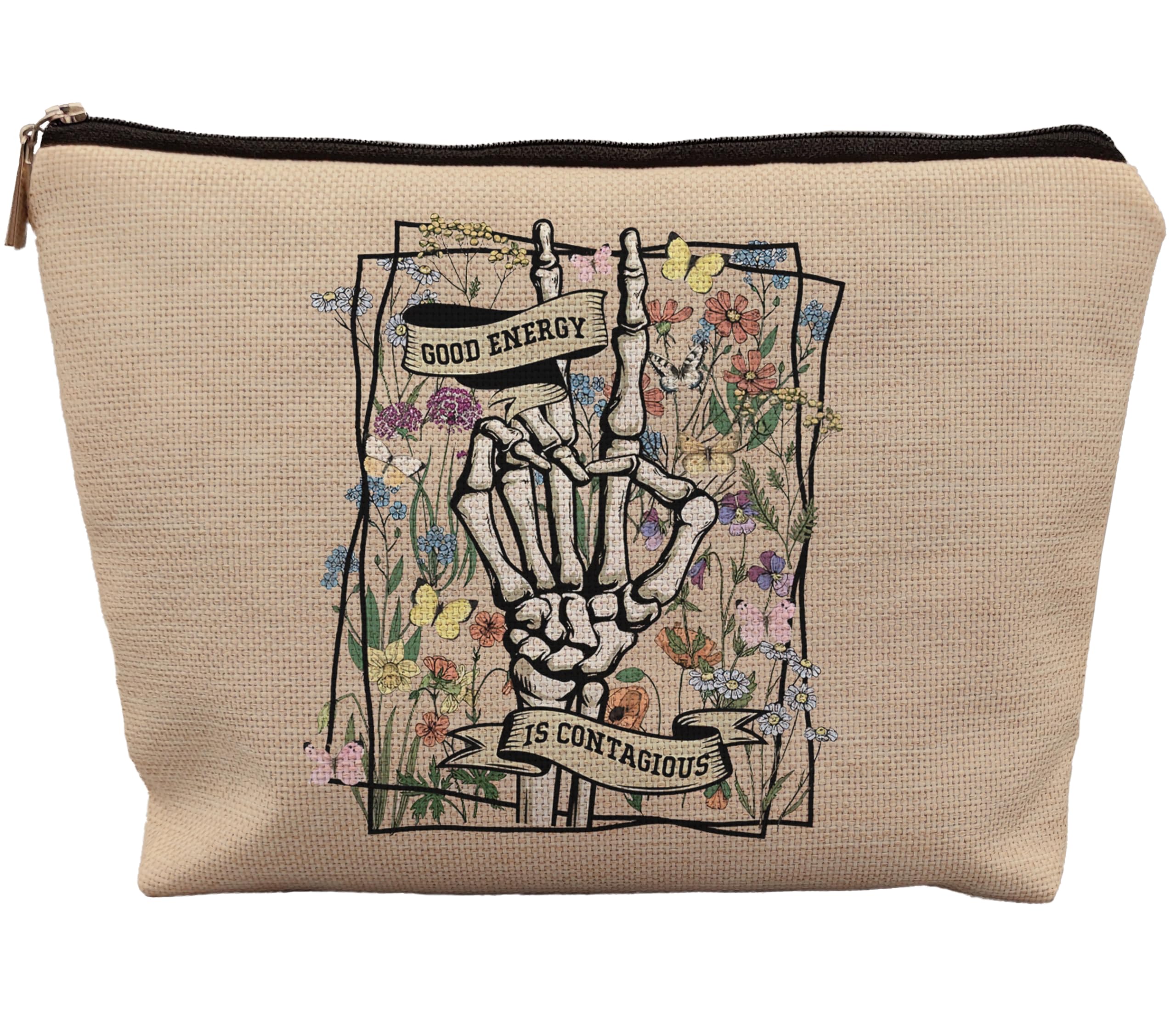 uinwk Positive Gifts Good Energy is Contagious Canvas Makeup Bag ...