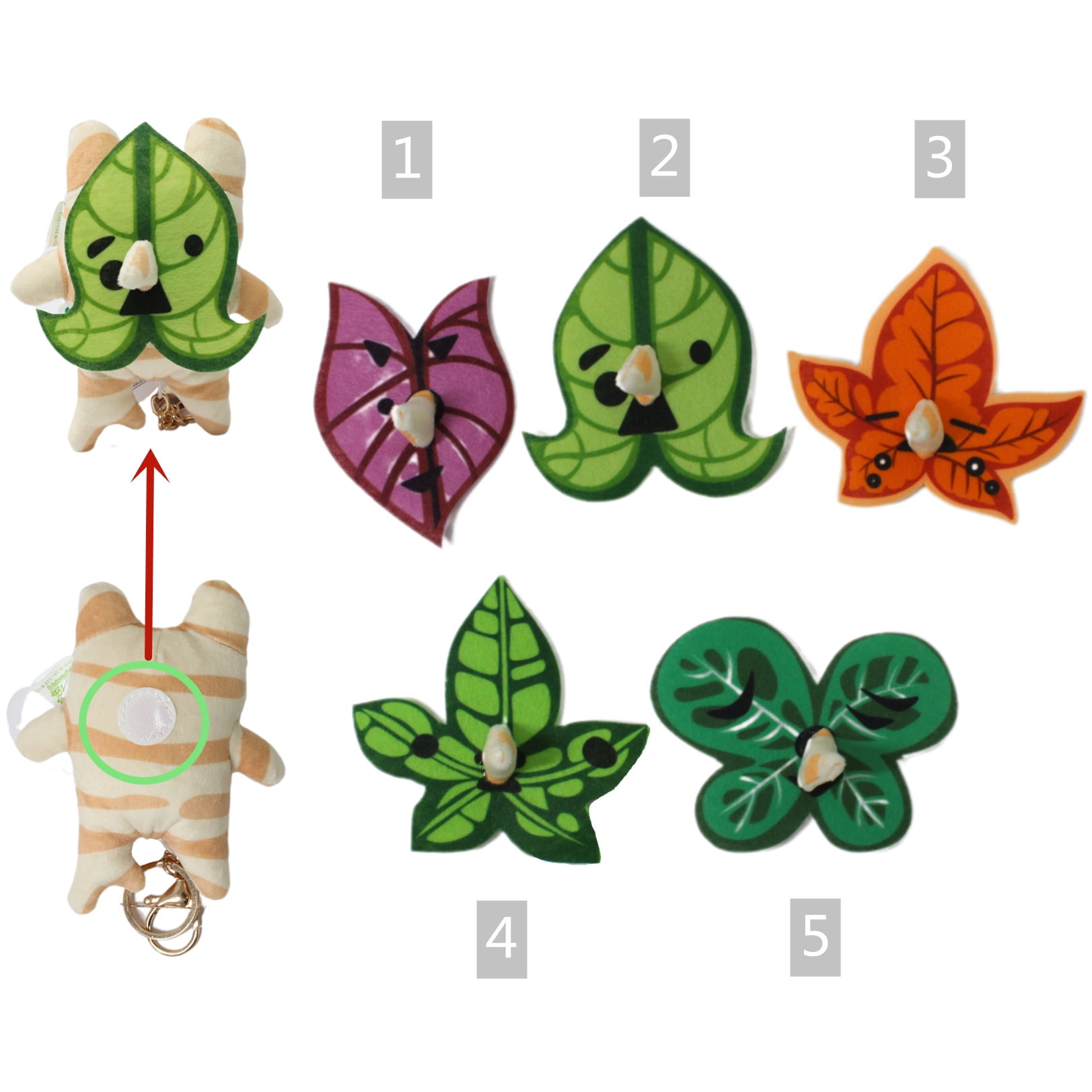 uiuoutoy Korok with 5 FACES Set Plush Keychain Toy Zelda Plush Toy ...