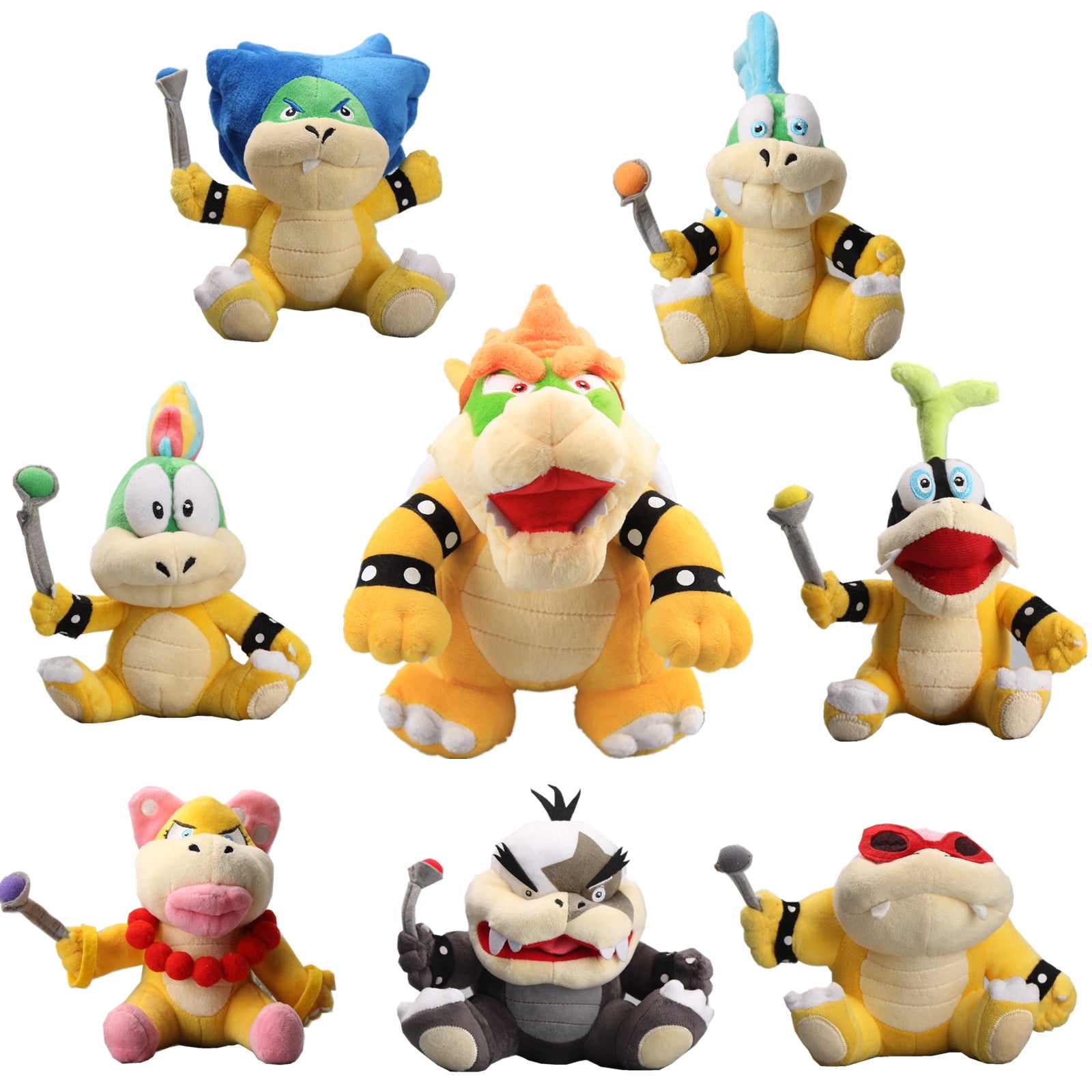 uiuoutoy Super Mario Plushies: 10'' King Bowser & Koopalings Larry Iggy ...