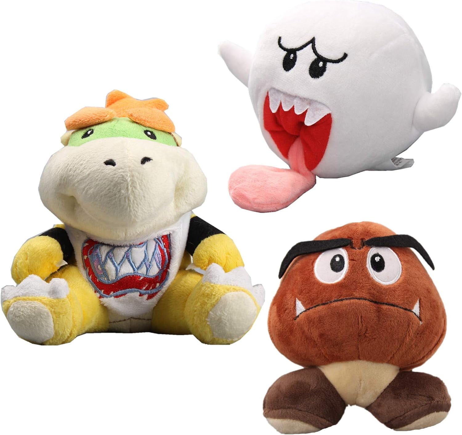 uiuoutoy Super Mario Bowser Jr., Ghost Boo & Goomba Big Little Plushy ...