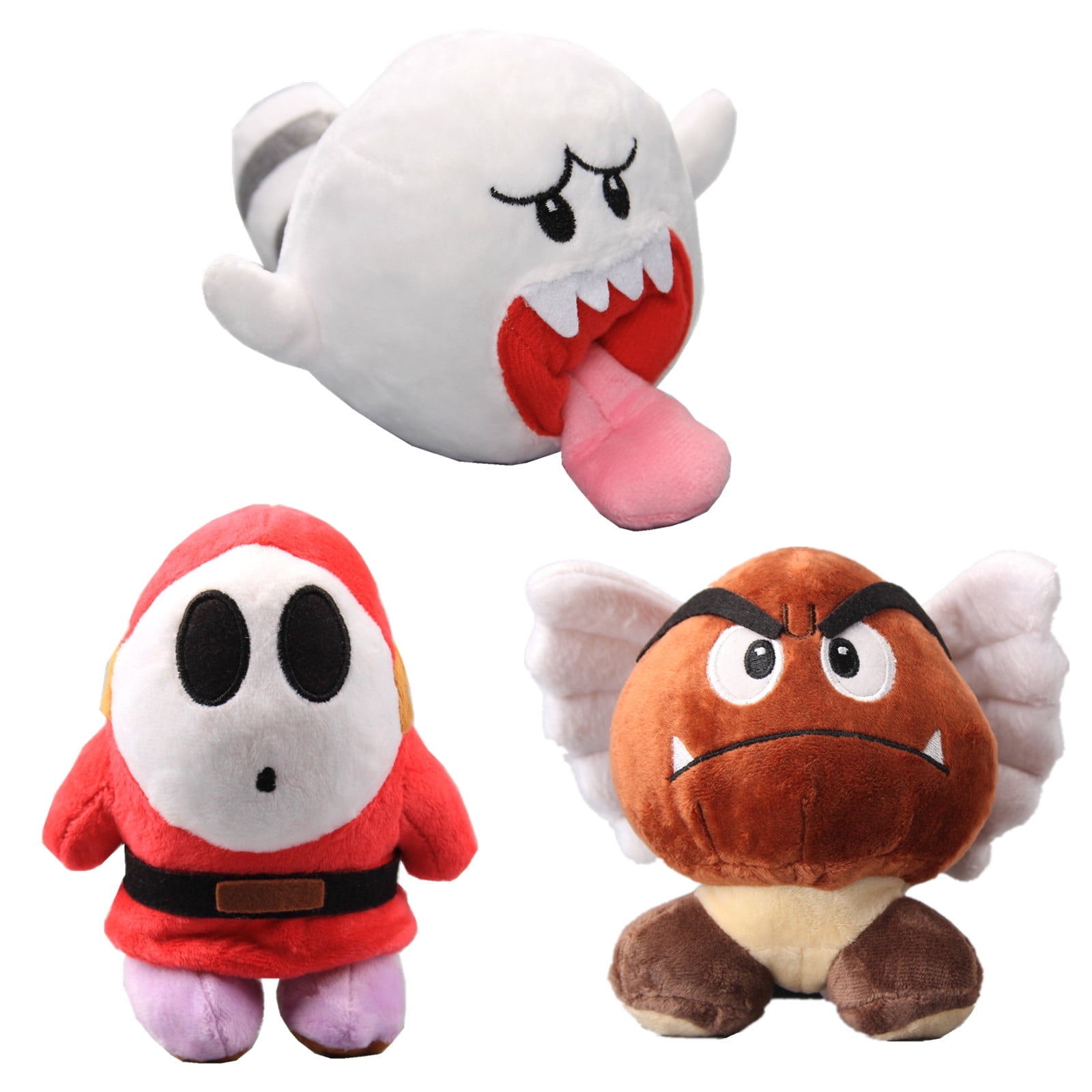 uiuoutoy Shy Guy & Ghost Boo & Goomba Plush Toys Set of 3 pcs - Walmart.com