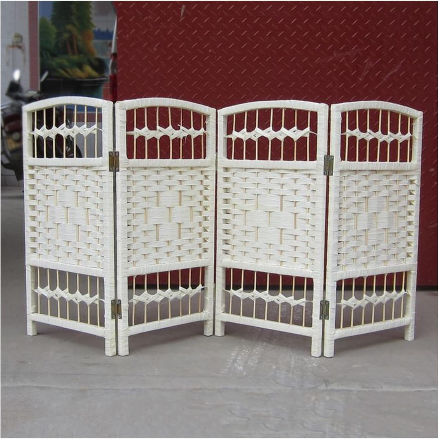 uiytrfg Short Room Divider 4 Panels Folding Weave Blackout Privacy ...