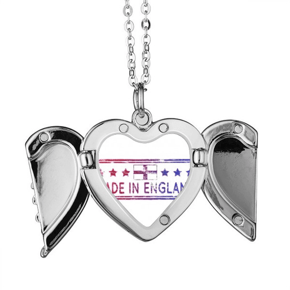 uk england landmark flag pattern angel wings necklpendant fashion ...