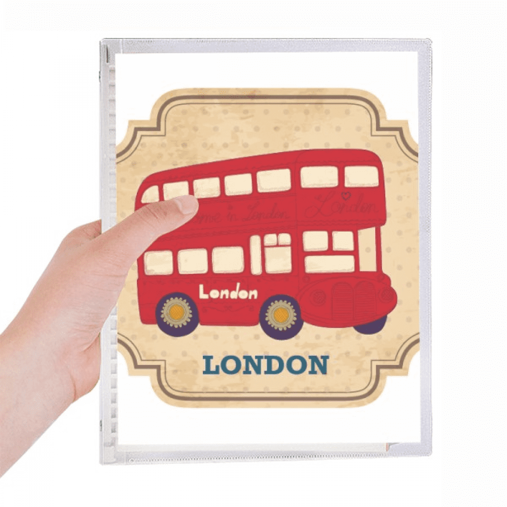 uk london double-decker bus stamp notebook loose diary refillable ...