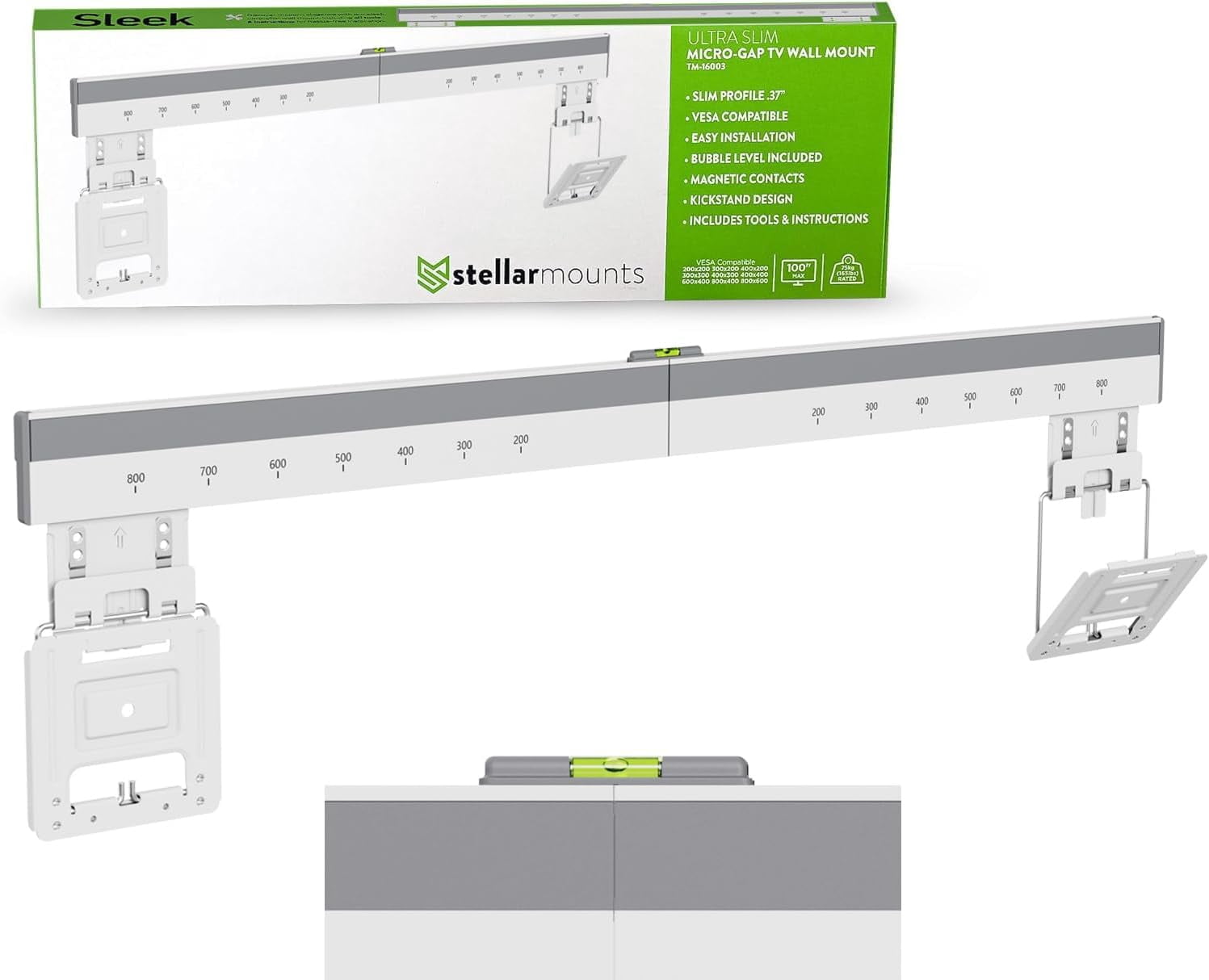 ultra slim micro gap wall mount for 43-100 inch tvs, vesa 200x200 ...