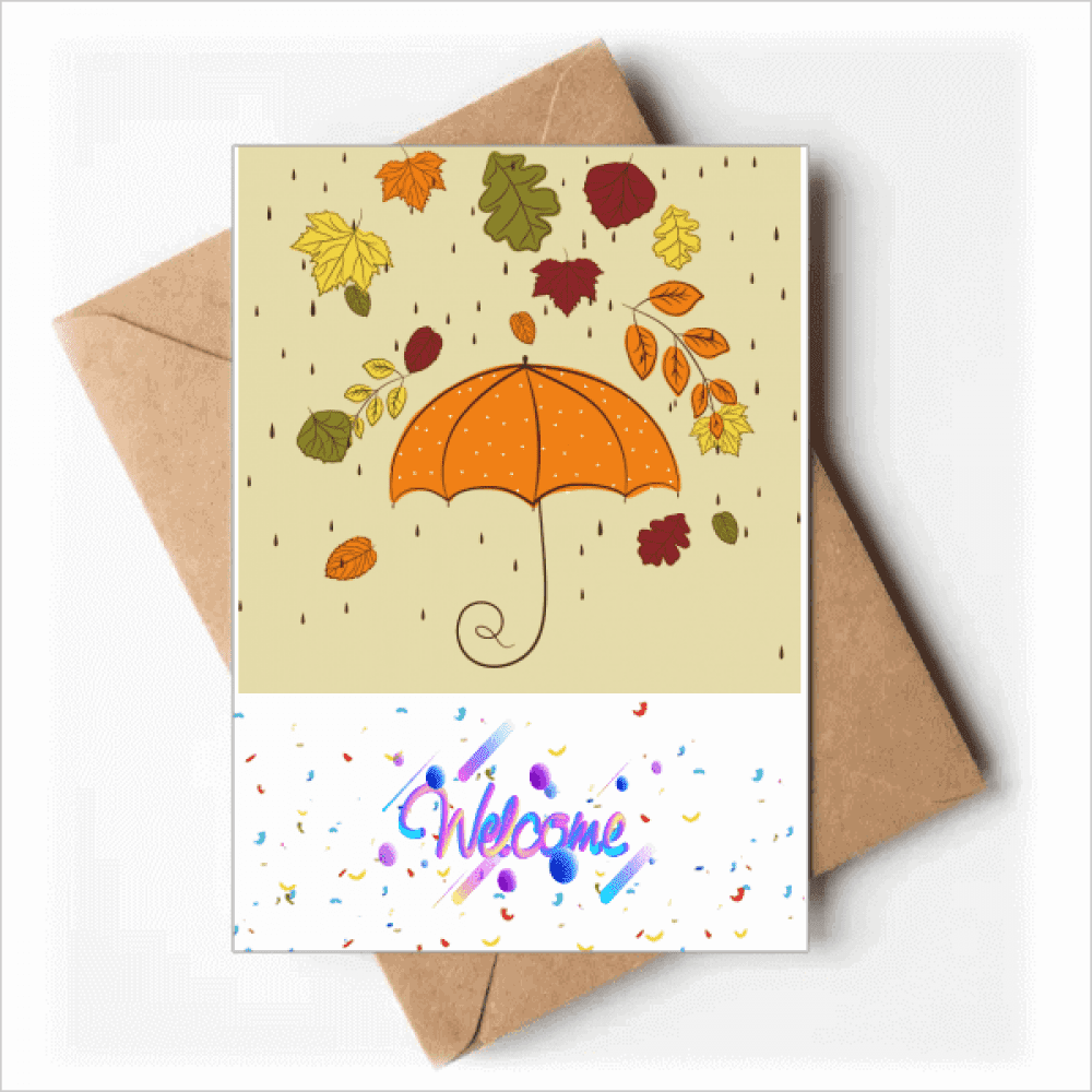 umbrella rain weather drip Welcome Back Greeting Cards Envelopes Blank ...