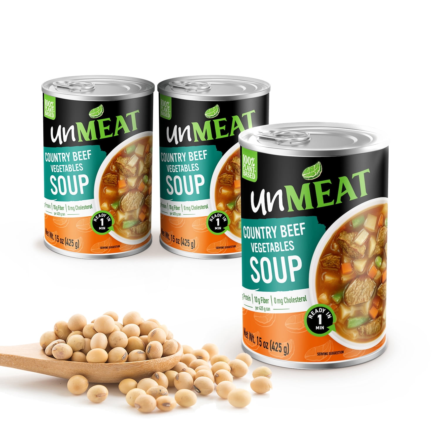 unMEAT Country Beef with Veggies Plant-Based Soup, 15oz Can – Vegan ...