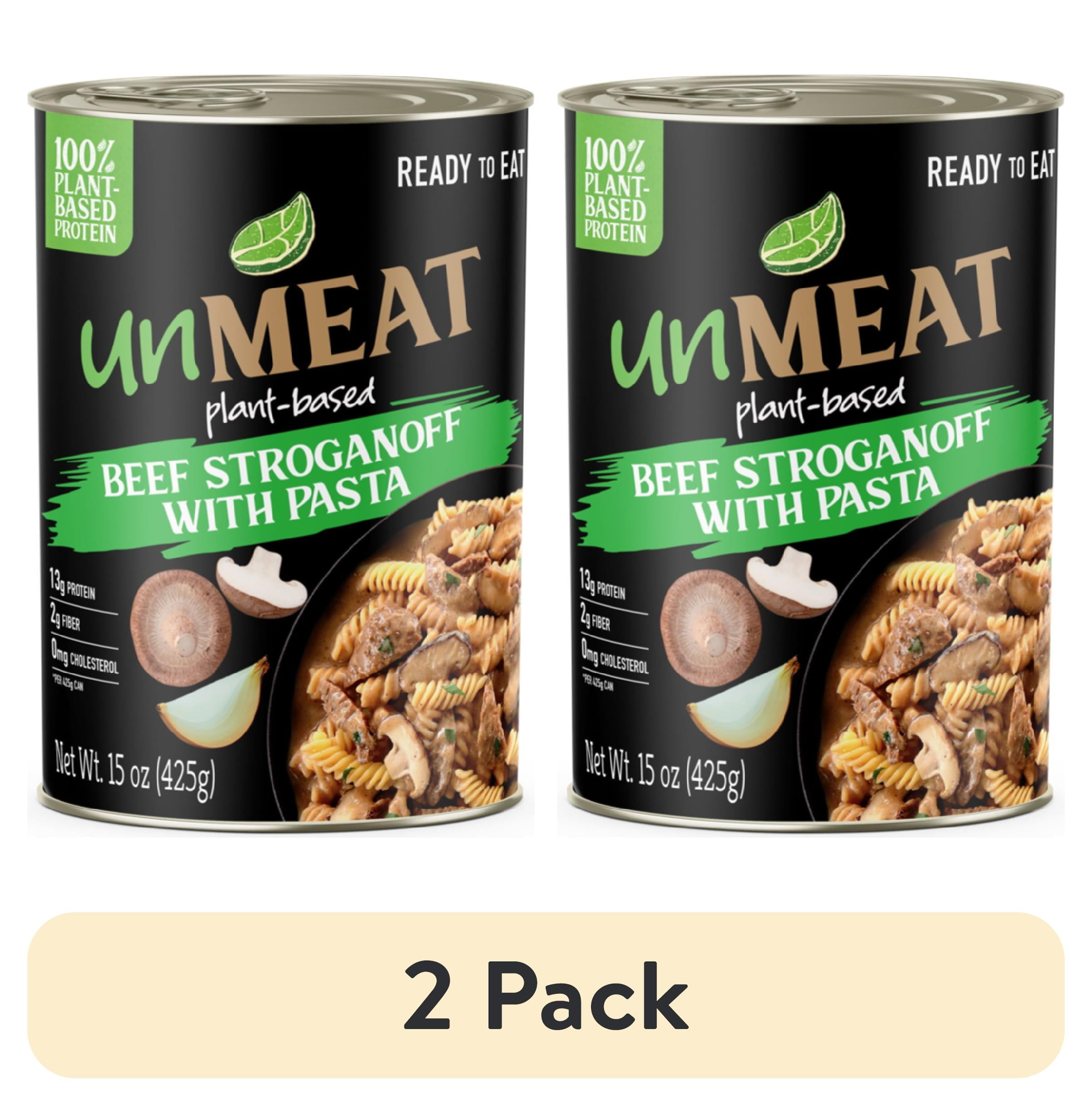 (2 pack) unMEAT Plant-Based Beef Stroganoff with Pasta, 15oz Can ...