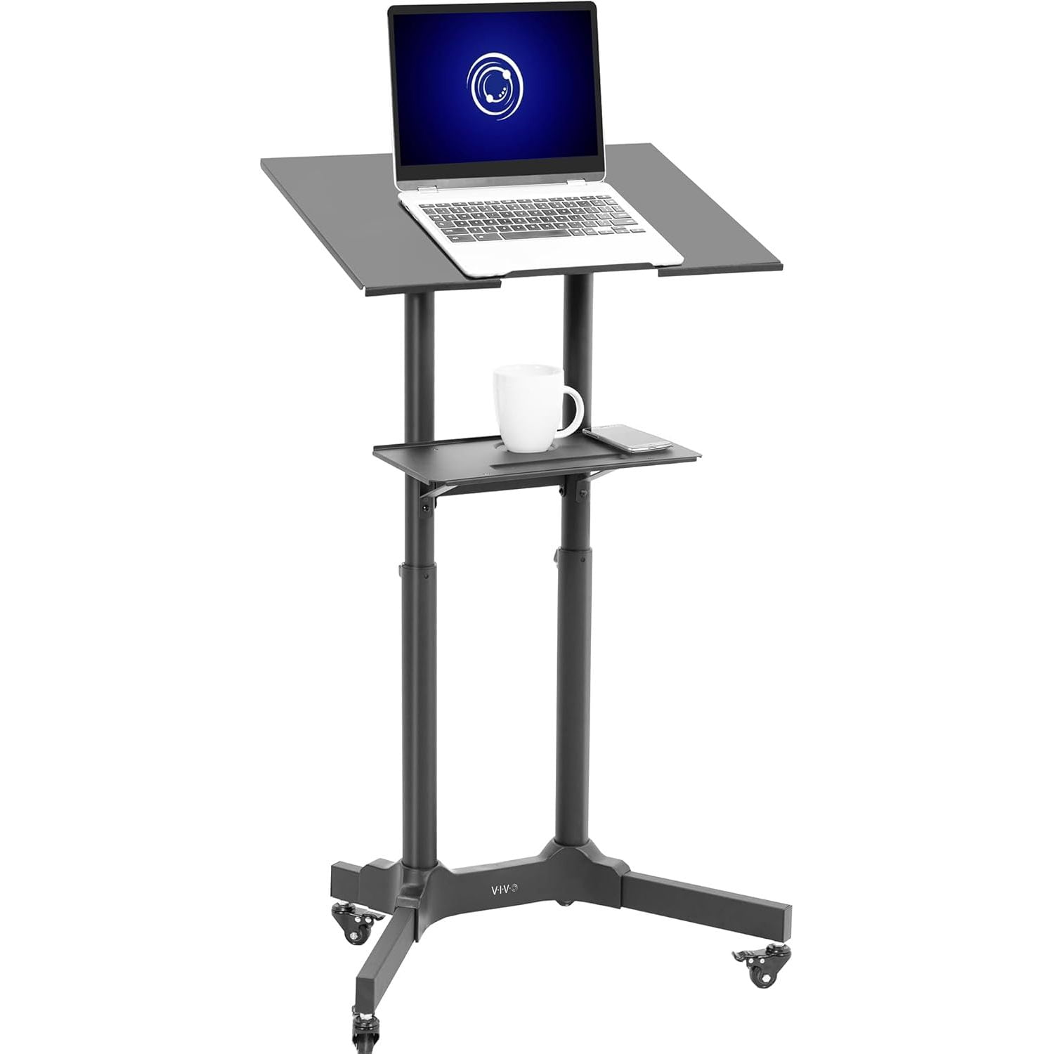 unbrand Mobile 24 x 16 inch Lectern Podium, Height Adjustable Steel ...