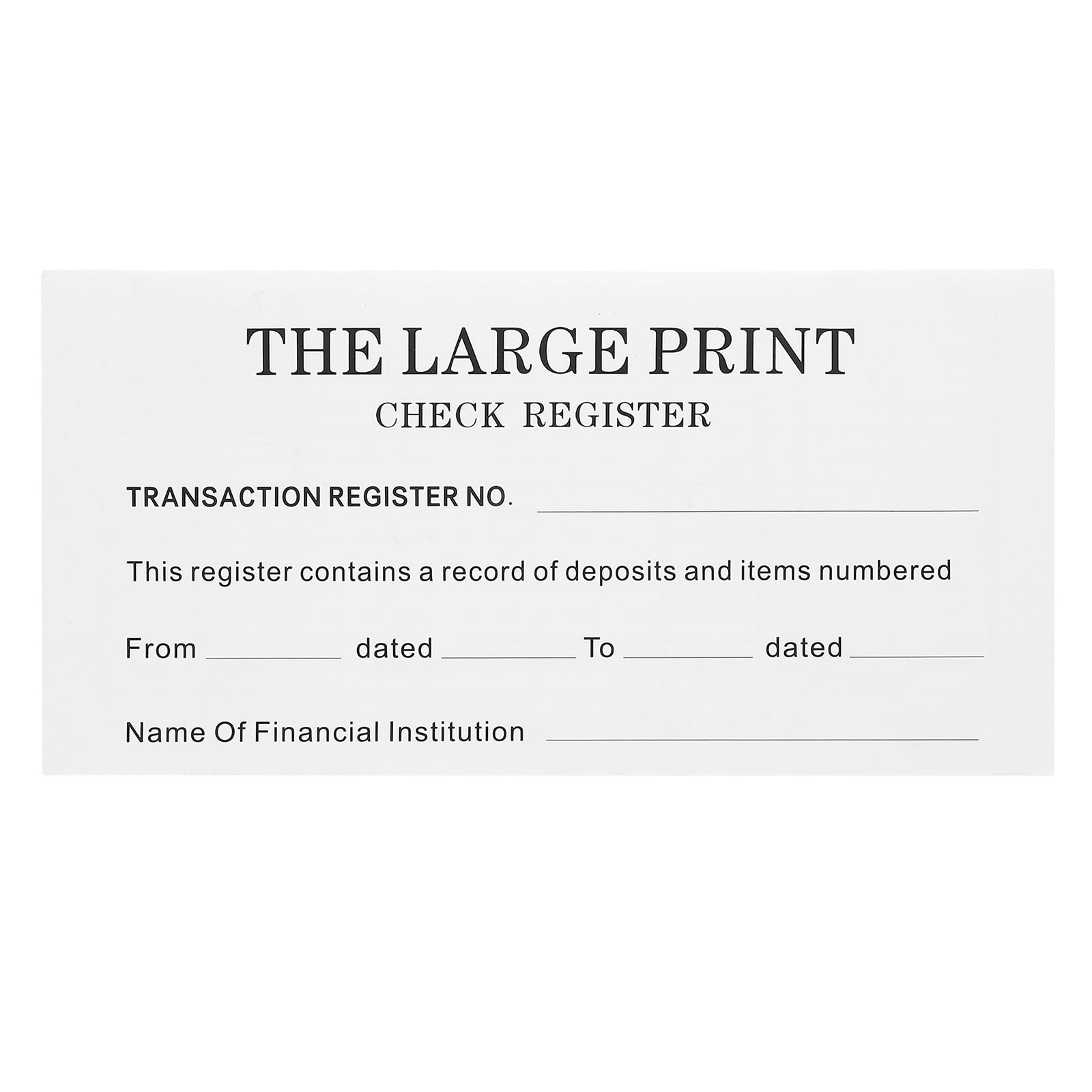 unbranded 1 Book of Financial Register Check Register Large Print ...