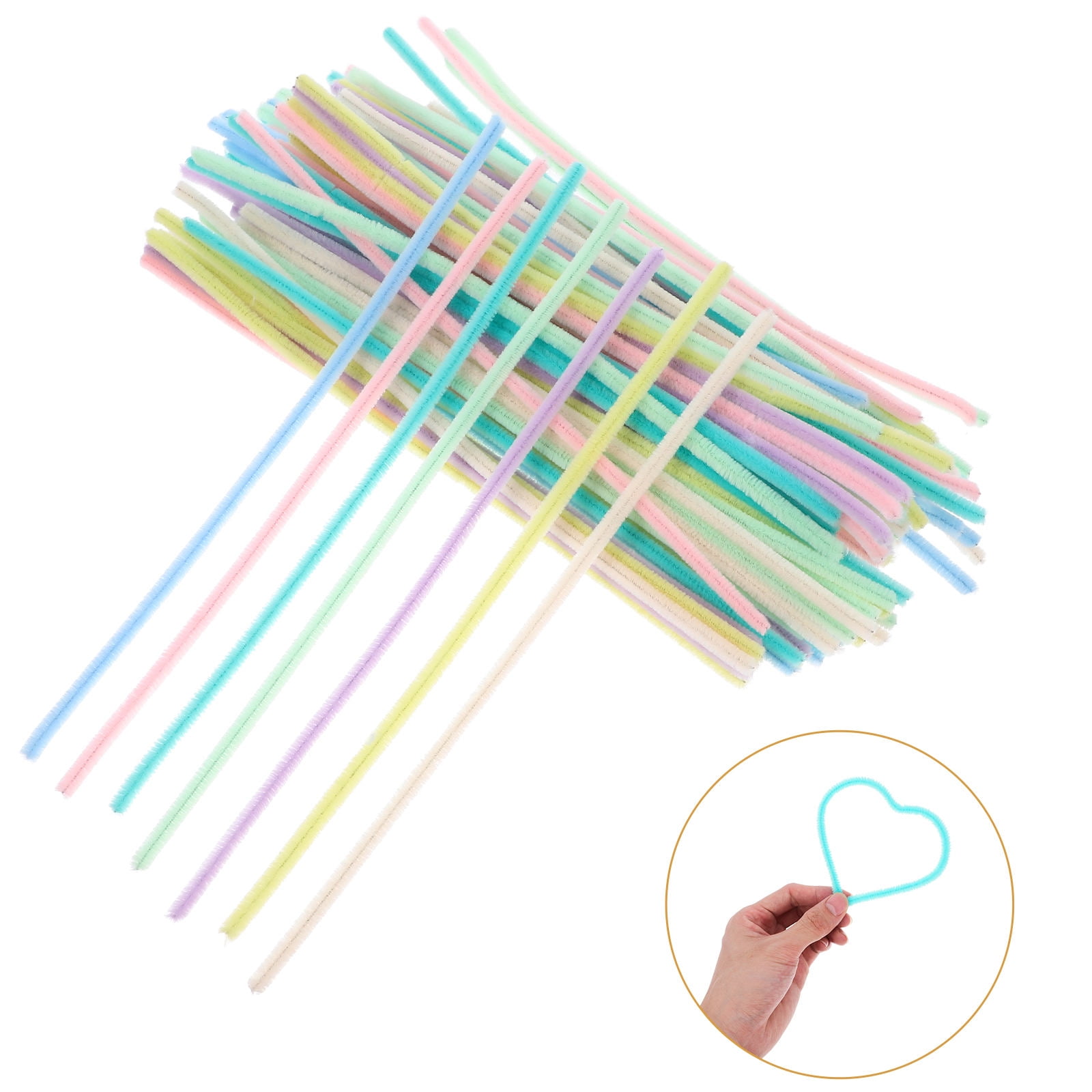 OUNONA Assorted Color DIY Accessories Chenille Stems Plush Bendable ...