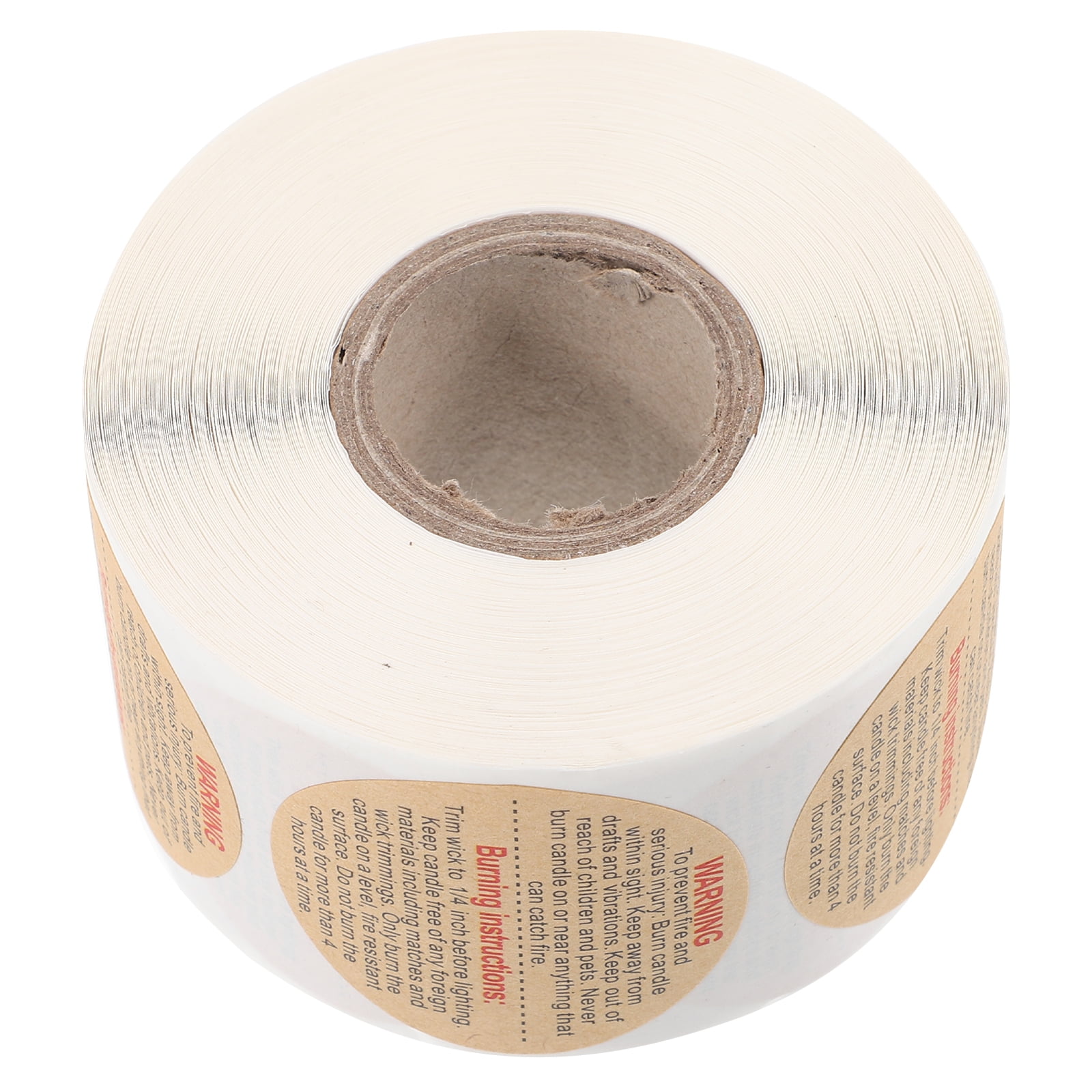 unbranded 1 Roll of Candle Warning Stickers Round Candle Jar Container ...