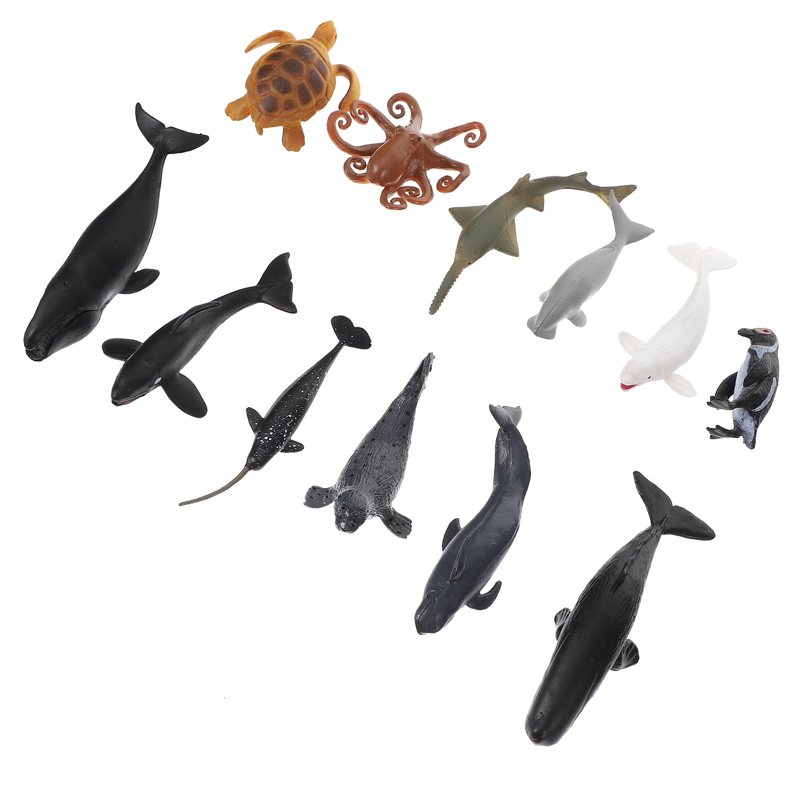 unbranded 1 Set/12pcs Simulated Sea Animal Models Mini Sea Creature ...