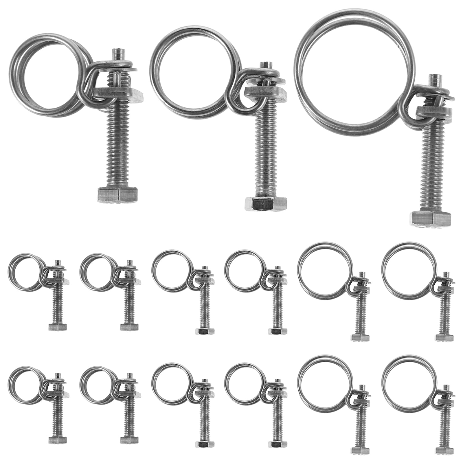 unbranded 1 Set Adjustable Double Wire Hose Fastener Stainless Steel ...
