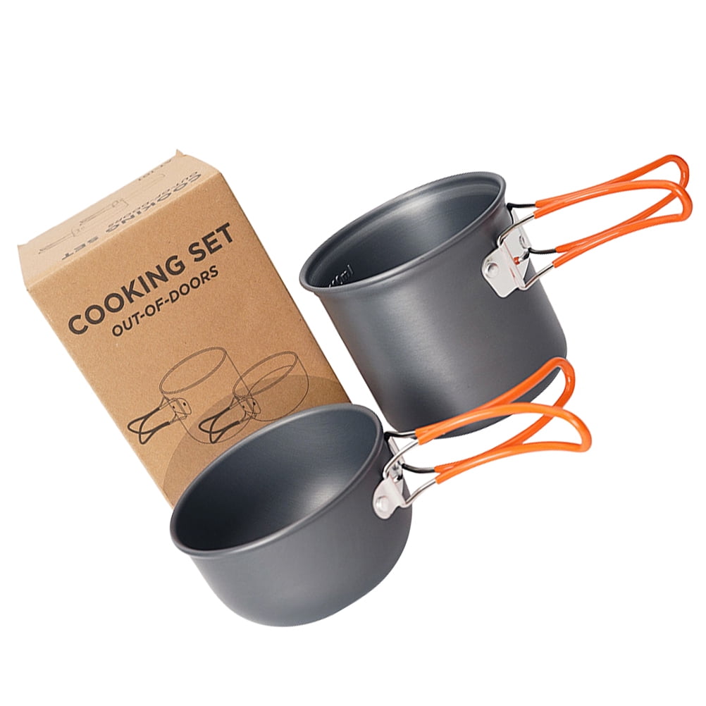 OUNONA Camping Cookware Set Aluminum Alloy Pot Kit Portable Outdoor ...