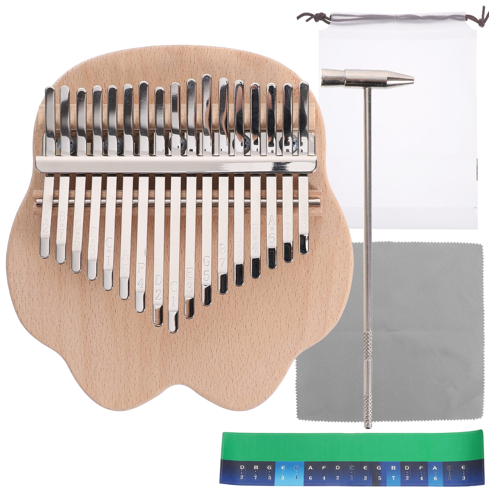 WRISTBIQUE Thumb Piano Kalimba Instrument Portable 1 Set 5.7X5.5X1.7In ...