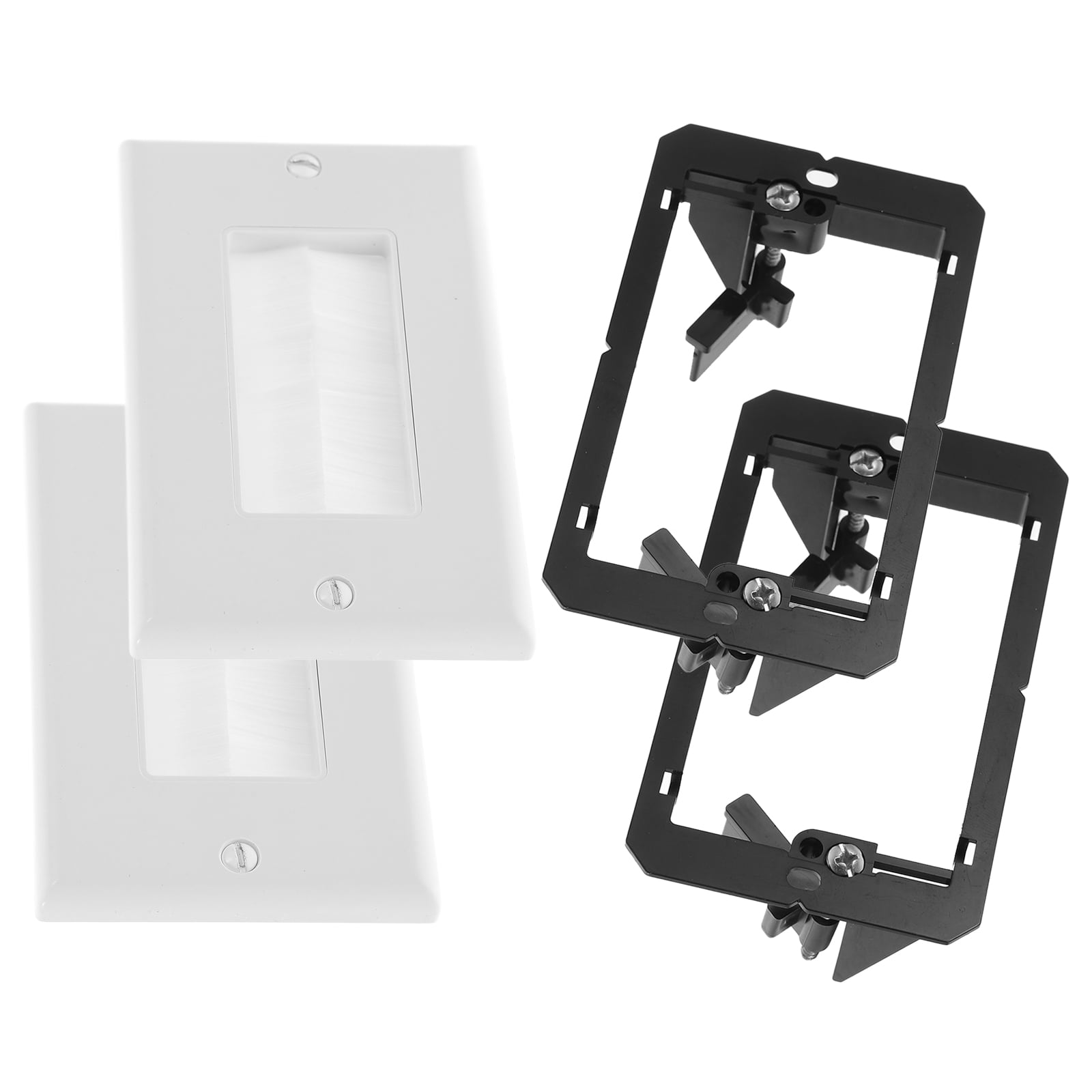 unbranded 1 Set Cable Pass Through Wall Plate Brush Wall Plate Pass ...