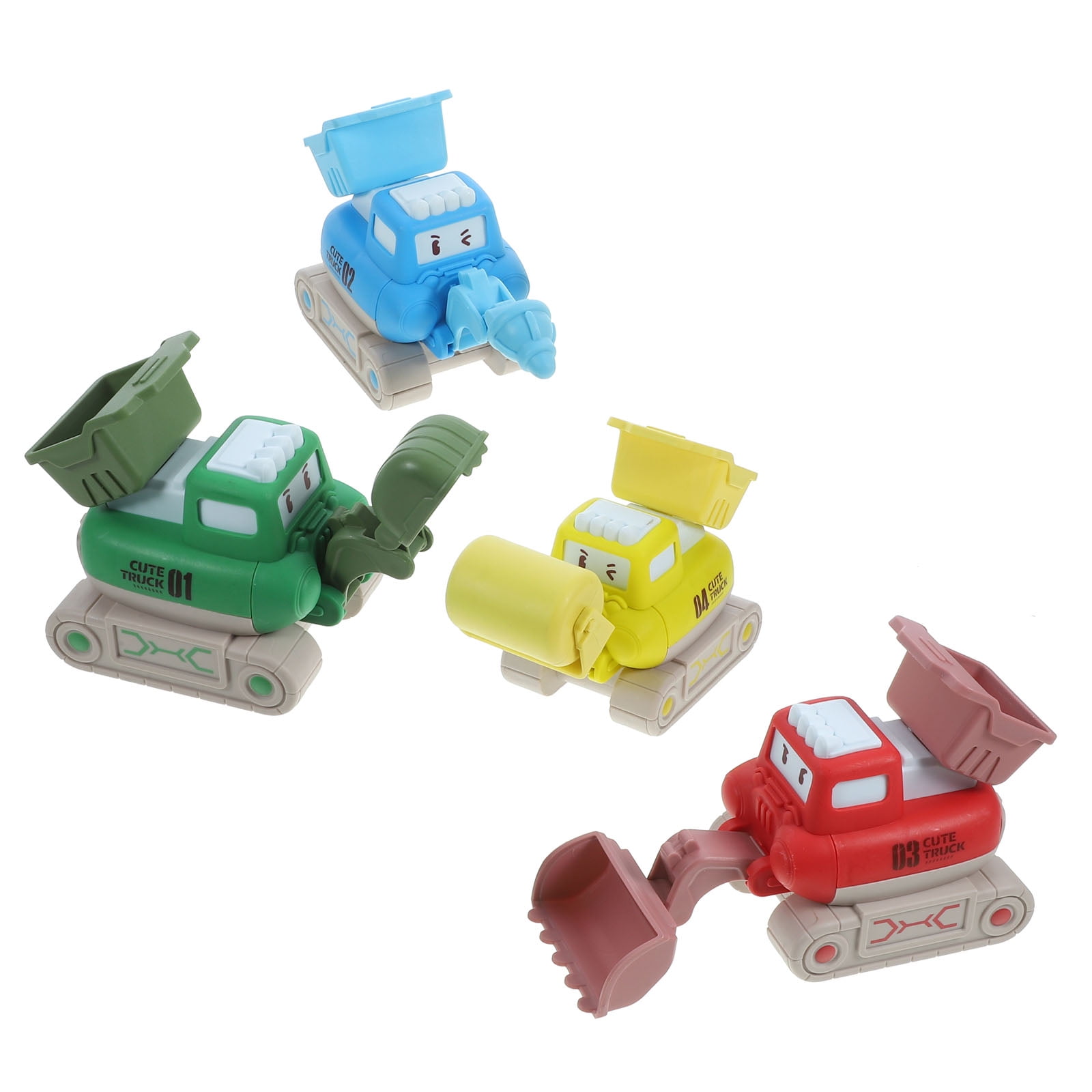 unbranded 1 Set Construction Vehicle Bulldozer Roller Excavator ...