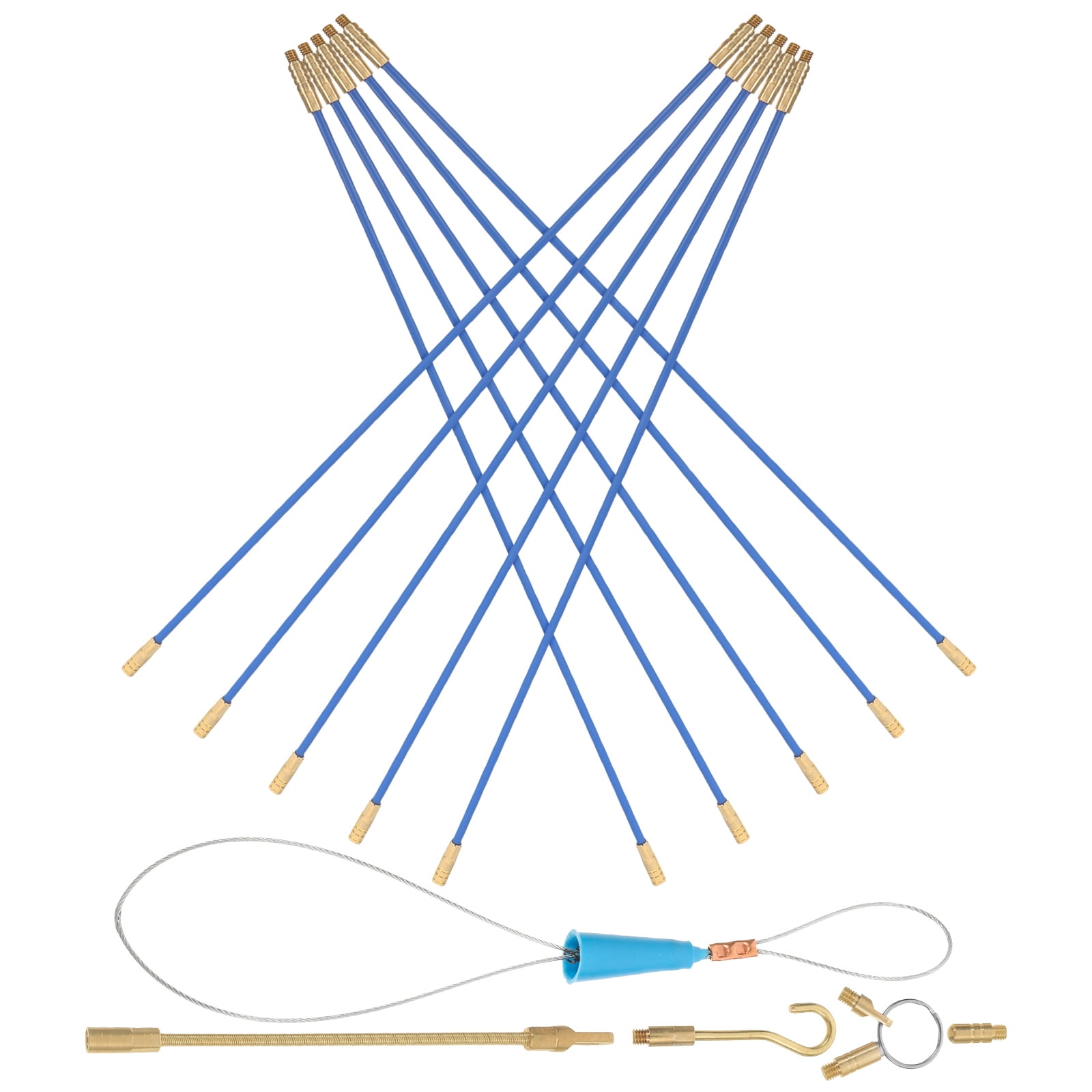 unbranded 1 Set Fiberglass Wire Running Kit Electric Fish Rods Cable ...