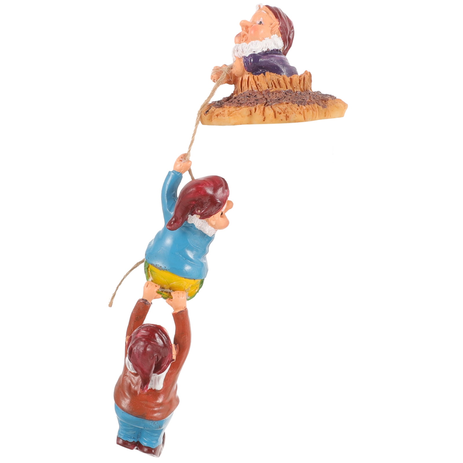 unbranded 1 Set Garden Dwarf Statue Ornament Creative Climbing Pendant ...