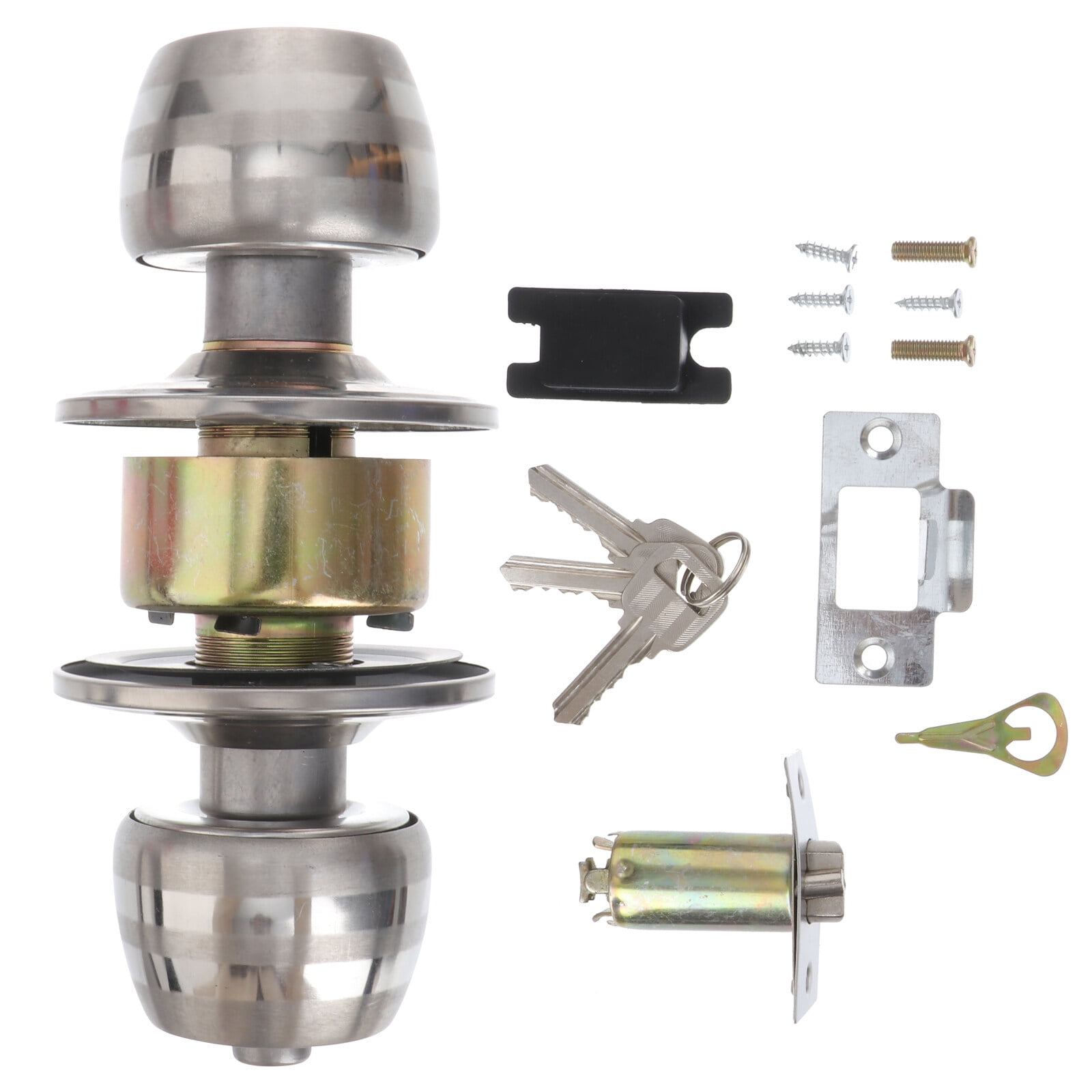 unbranded 1 Set Home Room Door Spherical Lock Stainless Steel Lock Knob ...