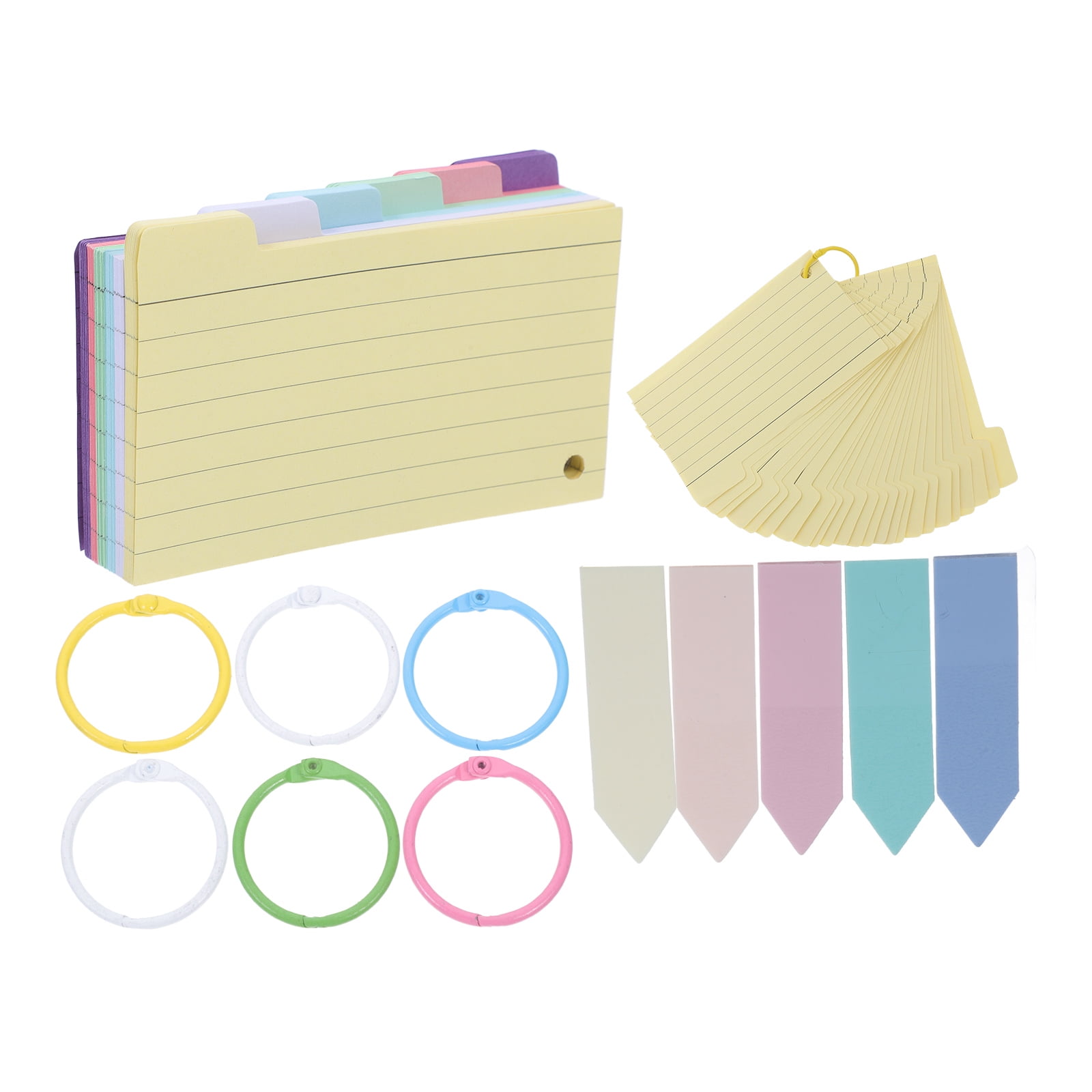 unbranded 1 Set Large Index Cards Index Cards Flash Cards With Rings ...