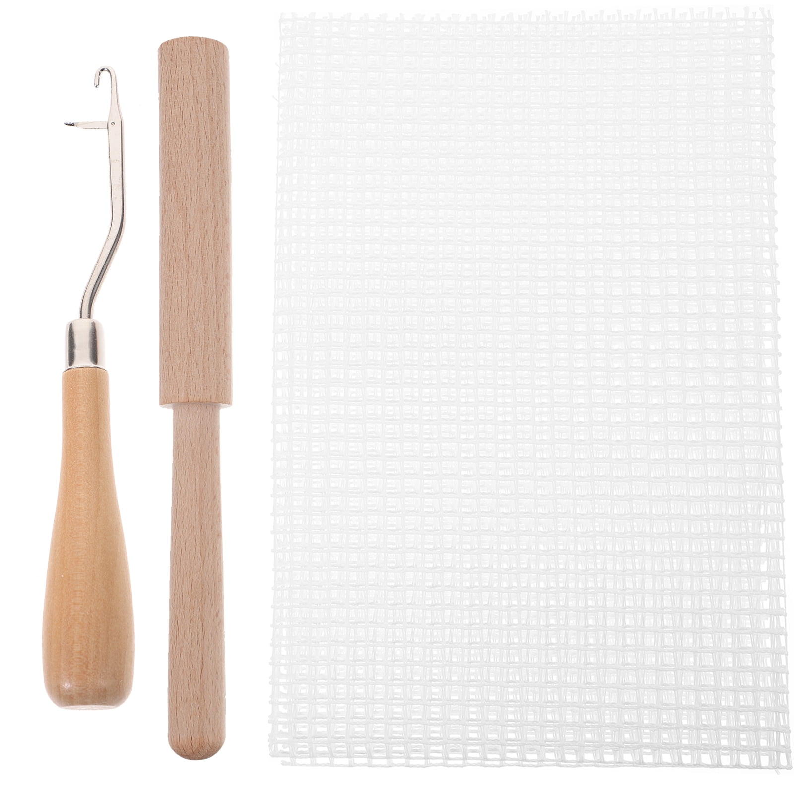 WHAMVOX Durable Wooden Bent Latch Hook Tool for Carpet Embroidery ...