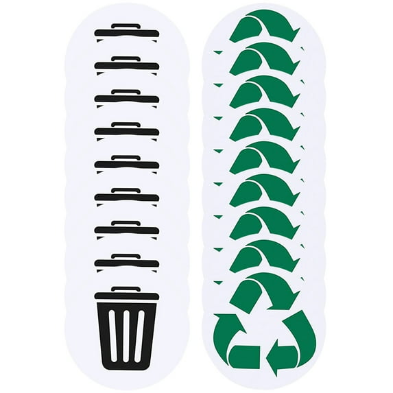 unbranded 1 Set Recycle Sticker Self-Adhesive Trash Bin Sign Label ...