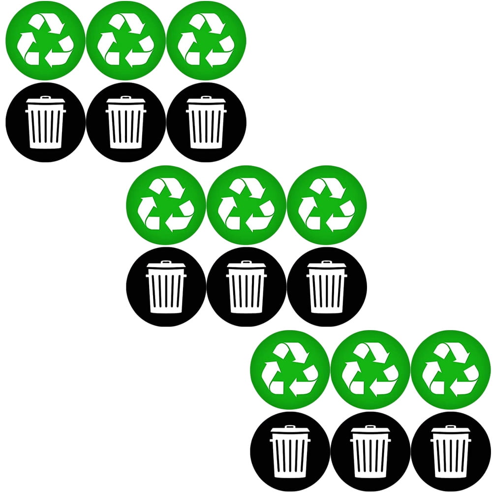 unbranded 1 Set Recycling Stickers Adhesive Trash Can Recycling Signs ...