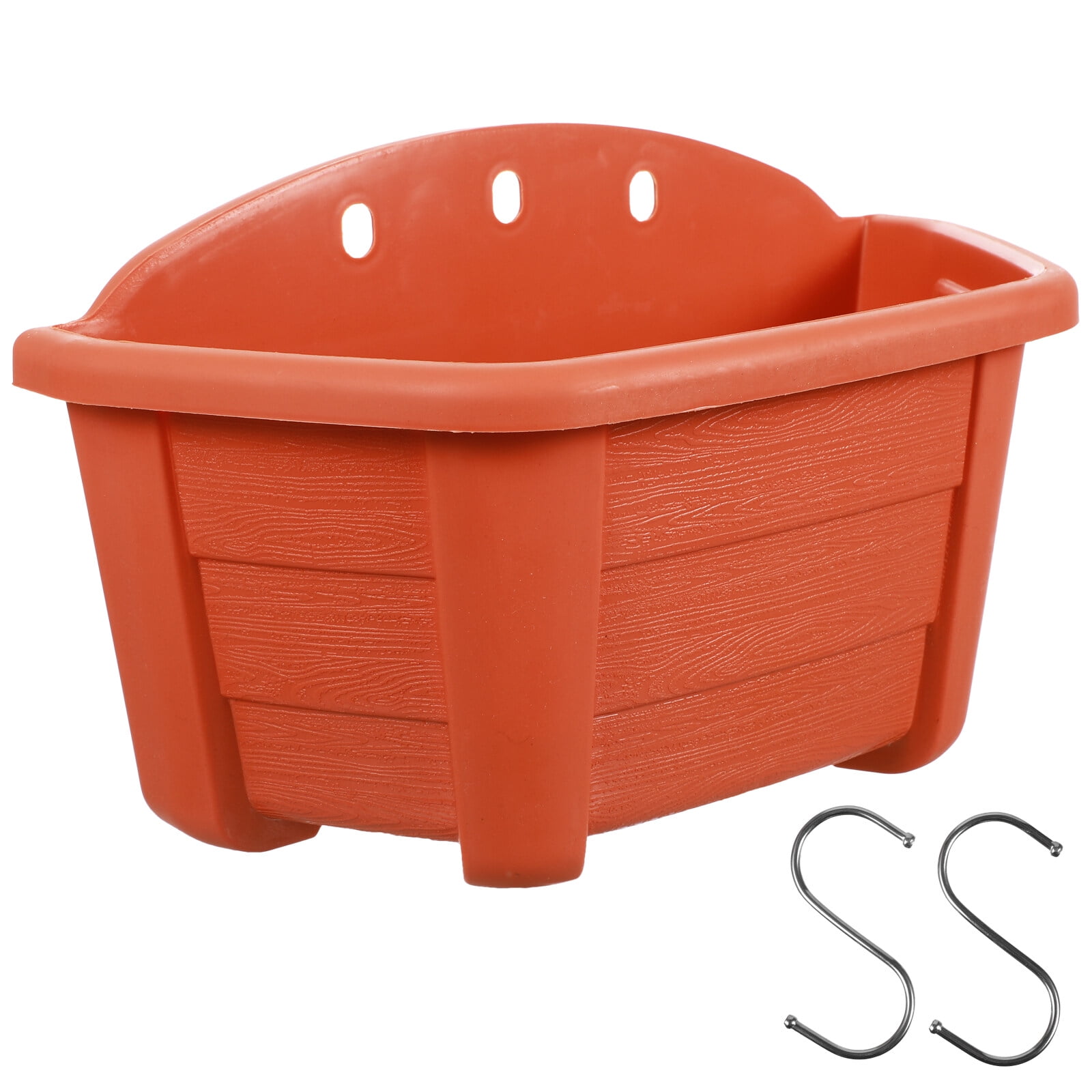 OUNONA Red Plastic Hanging Flower Bucket for Planting Durable and ...