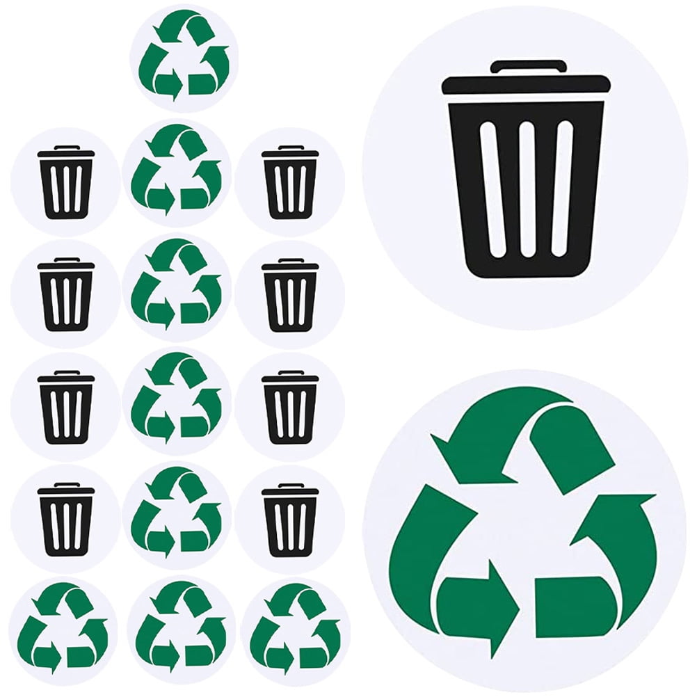 unbranded 1 Set Trash Can Recycle Stickers Waste Sorting Decal Sticker ...