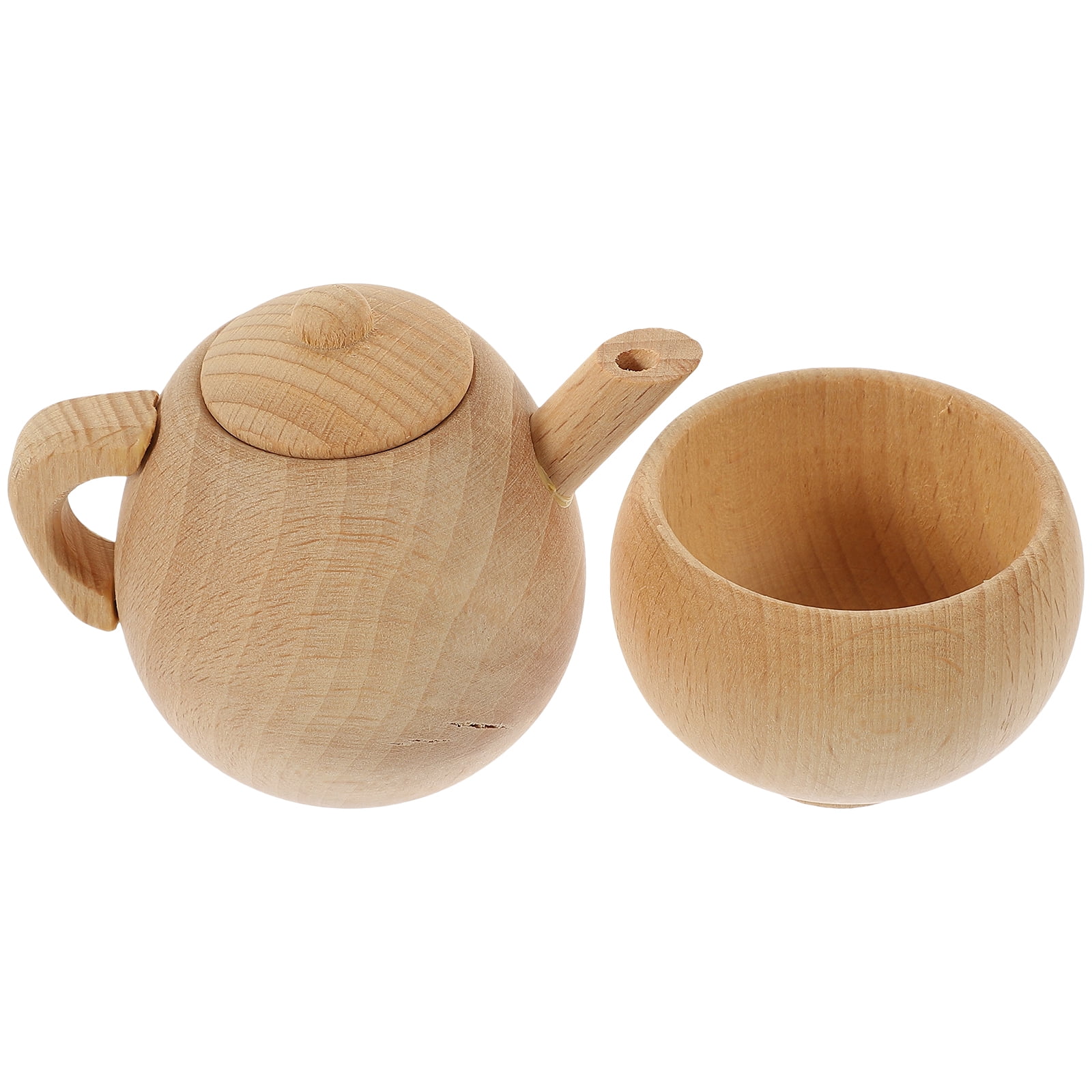 unbranded 1 Set of Mini Tea Set for Toddler Miniature Teaware Prop Wood ...