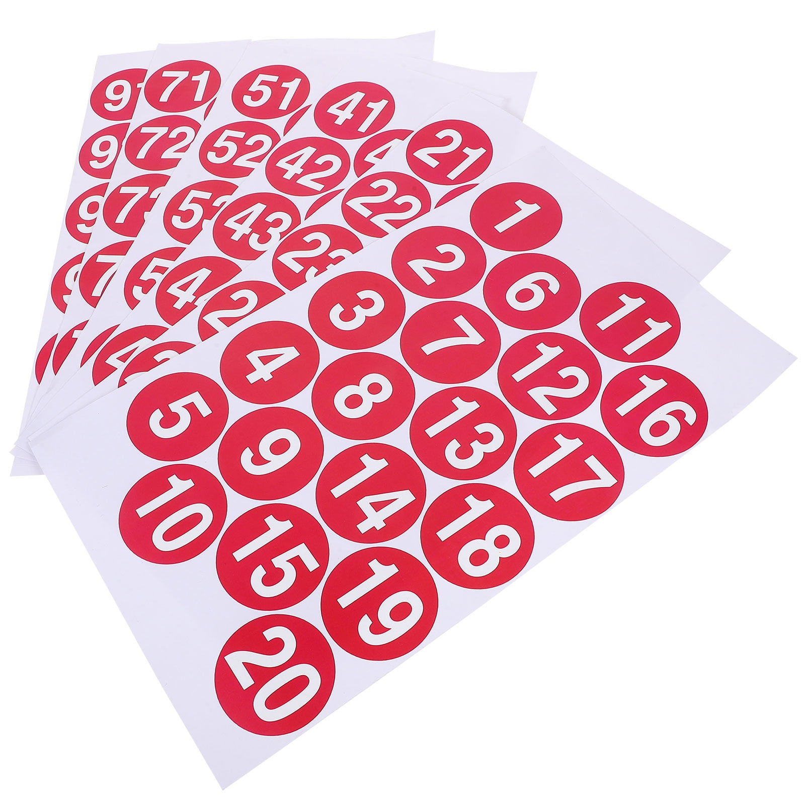 unbranded 1 Set of Numbered Labels Stickers Round Labels Adhesive ...
