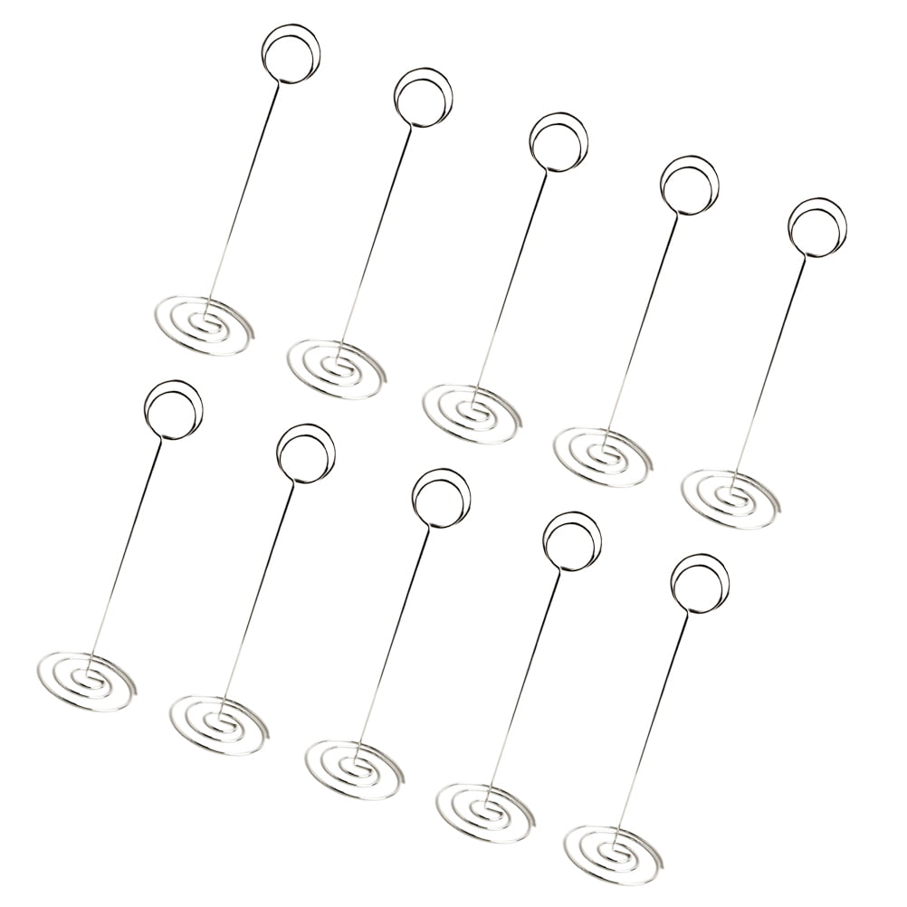 DECORNIJIA Desktop Memo Holder Stand Clasp Card Holder Silver Iron ...