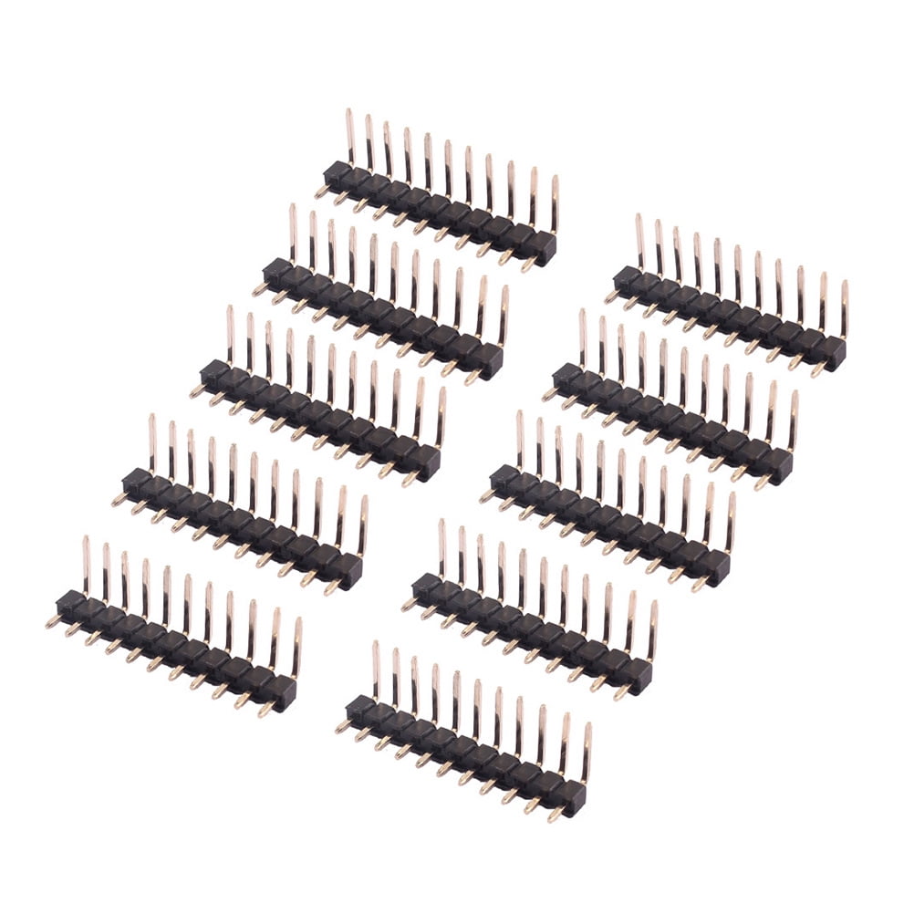 unbranded 10 PCS Single Row Pin Headers 2.54 Mm Pitch Connector Black ...