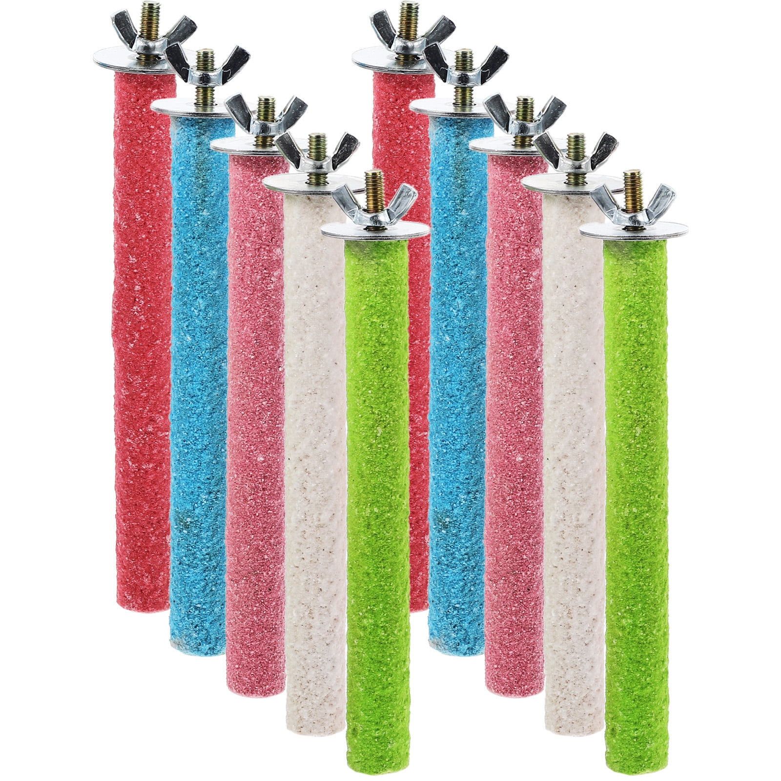 unbranded 10 Pcs Bird Cage Parakeet Toys Color Matte Standing Pole Play ...