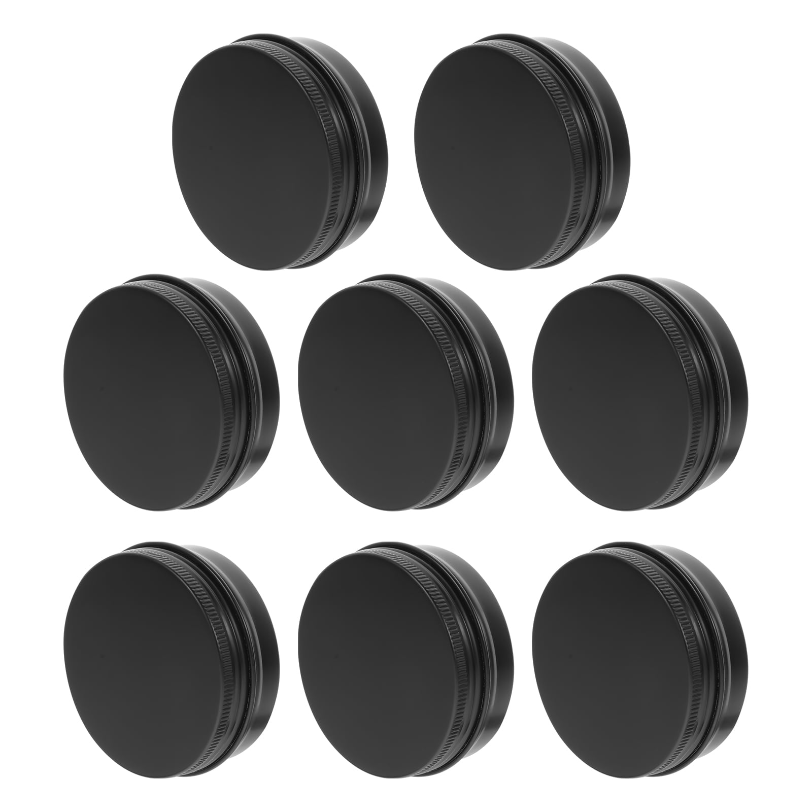 unbranded 10 Pcs Containers with Lids Black Aluminum Box Jar Makeup ...