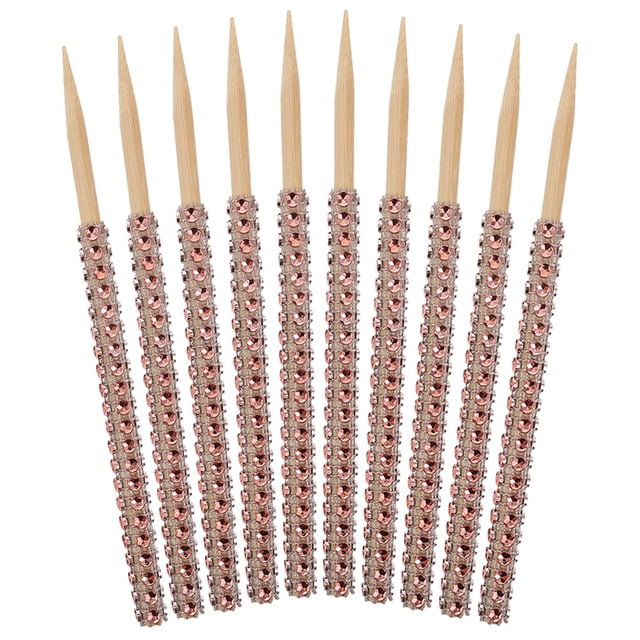 unbranded 10 Pcs Lollipops Candy Wrappers Gold Rhinestone Bamboo Stick ...