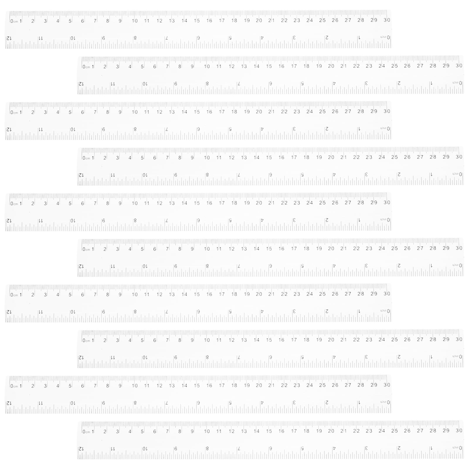 unbranded 10 Pcs Measuring Kit Drawing Straight Ruler Rulers Architect ...