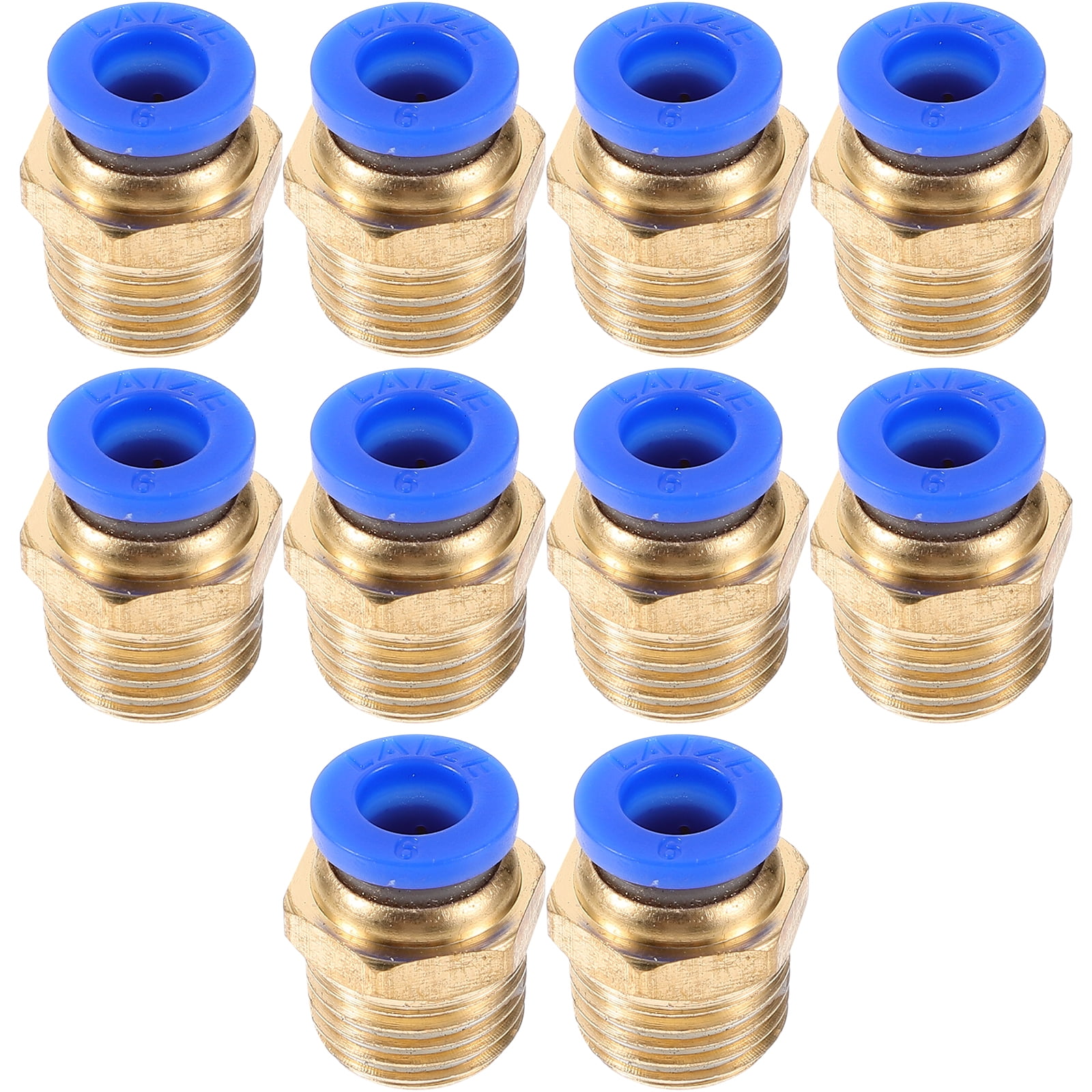 unbranded 10 Pcs Pneumatic Quick Push-in Fittings Threaded Straight Air ...