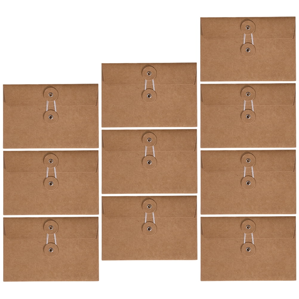 unbranded 10 Pcs Welcome Greeting Card Kraft Envelope File Storage ...