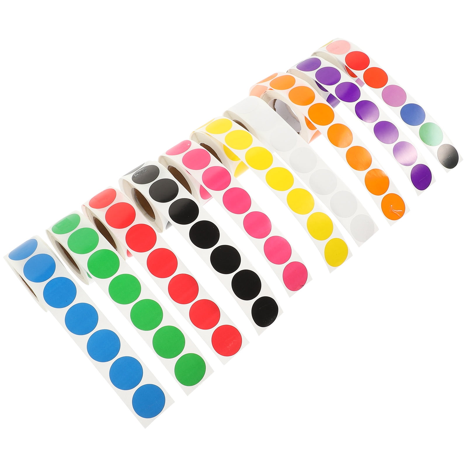 unbranded 10 Rolls of Colored Dot Stickers Round Color Coding Labels ...