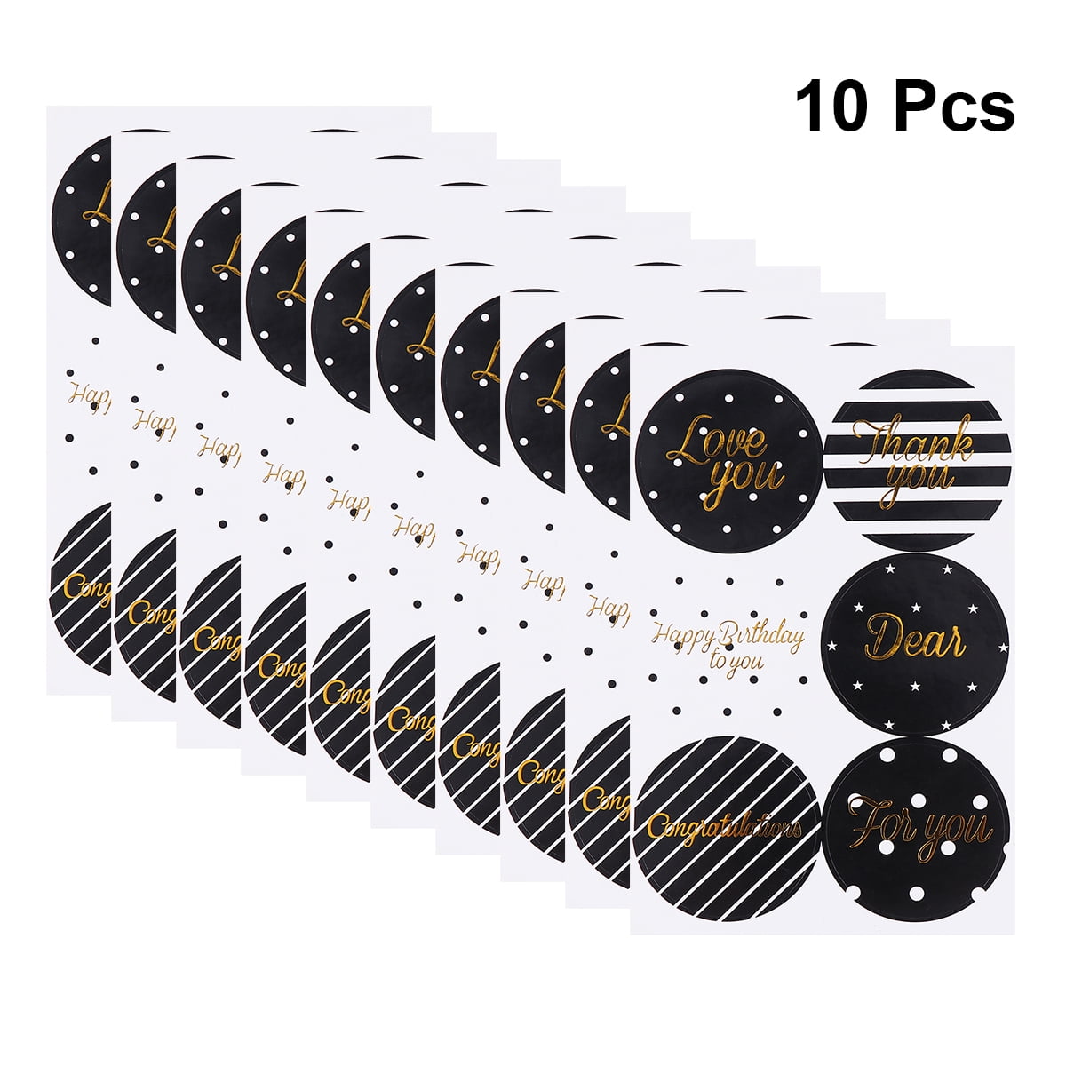 unbranded 10 Sheets of 60PCS Gold Stamping Sticker Gift Baking ...