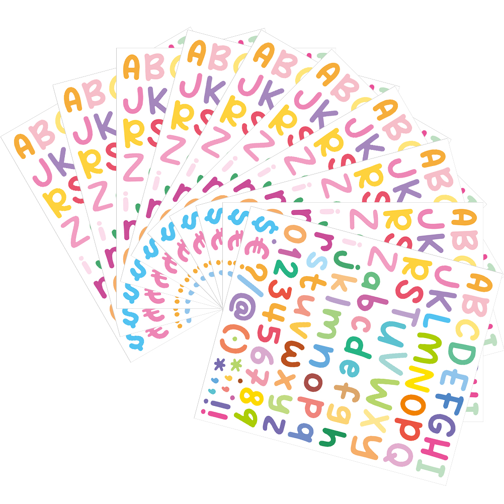 unbranded 10 Sheets Alphabet Stickers Alphabets Letter Stickers Number ...