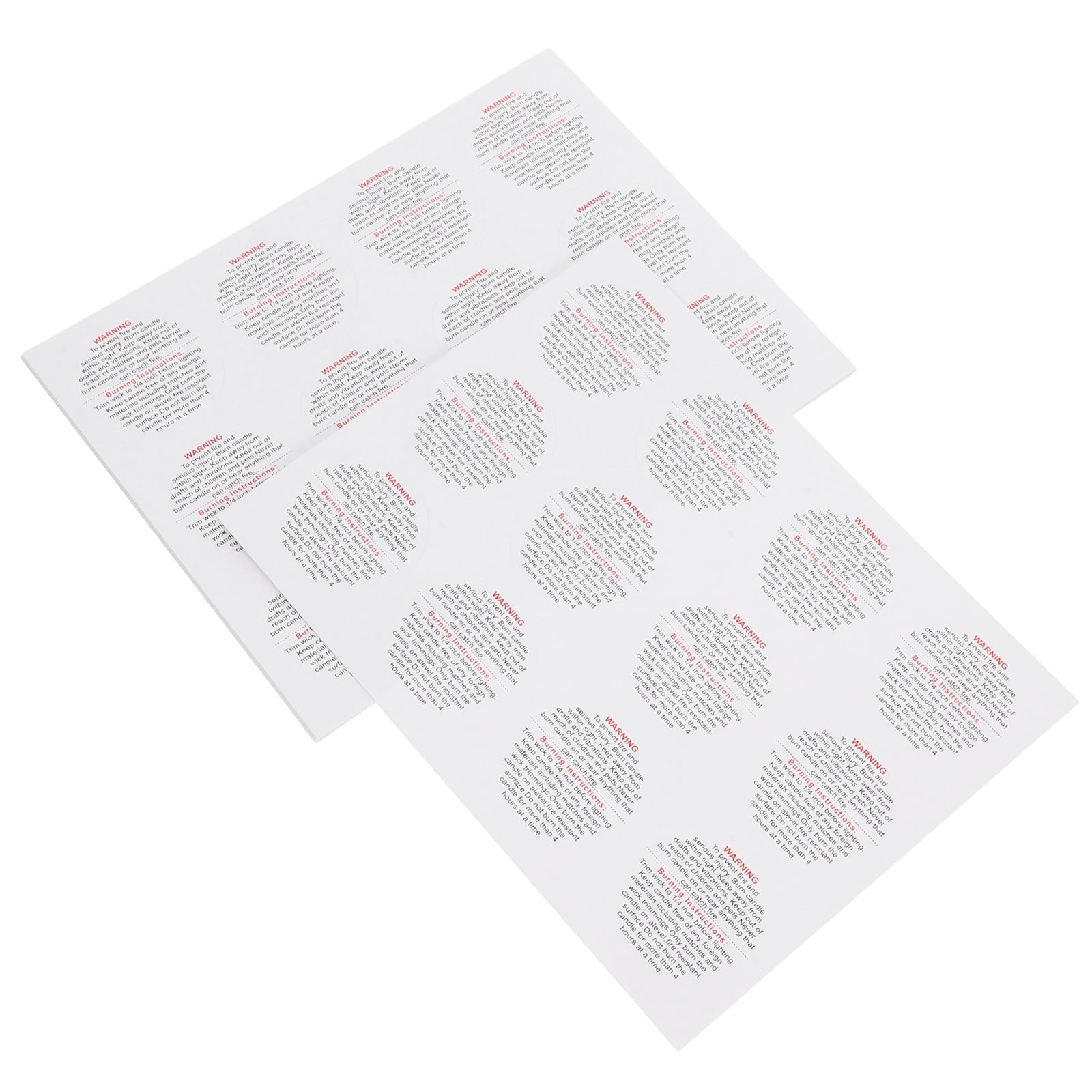 unbranded 10 Sheets Candle Warning Stickers Labels Bulk Flat Bottom ...