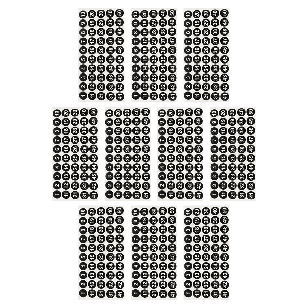 unbranded 10 Sheets Number Label Sticker Stickers Self Adhesive Slider ...