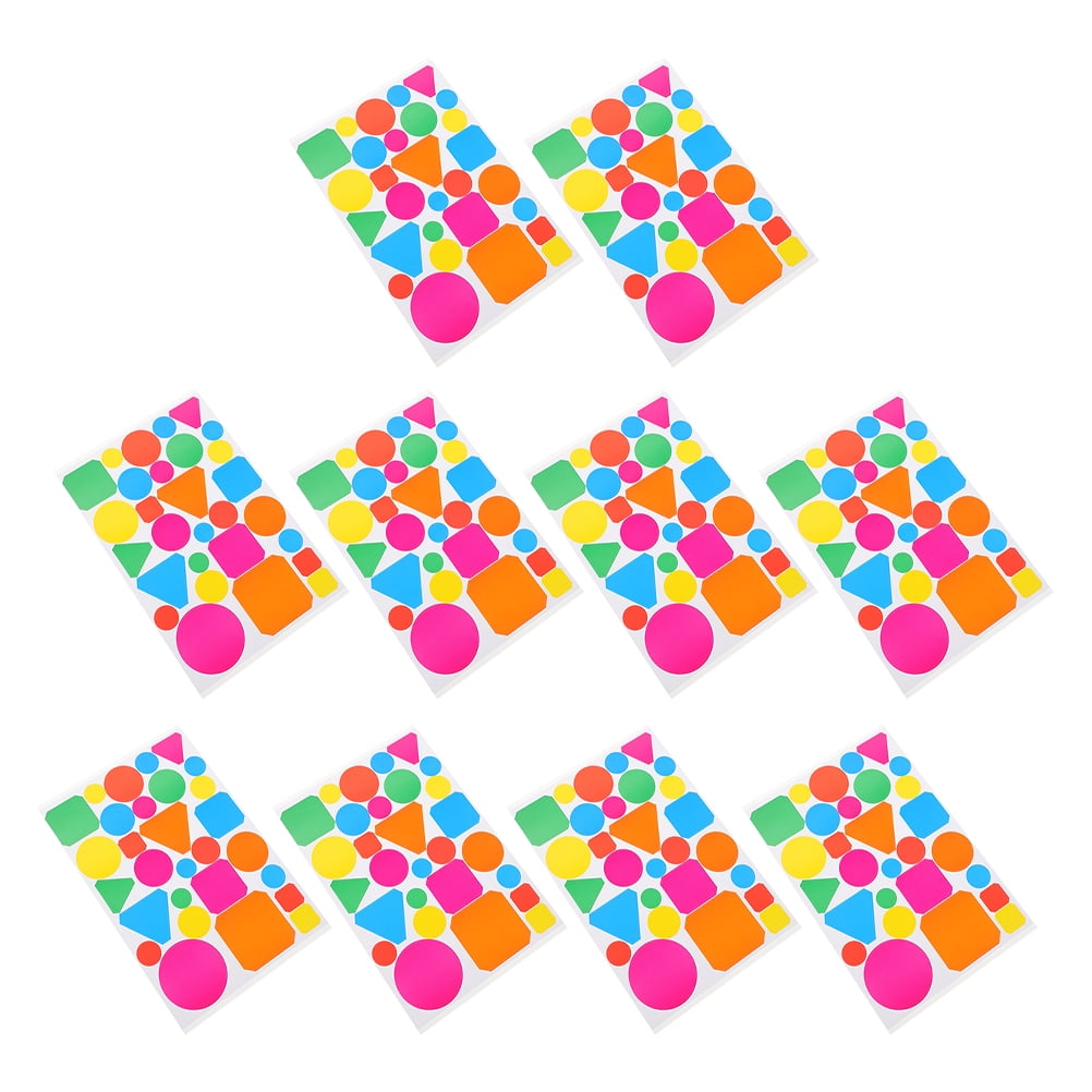 unbranded 10 Sheets Reusable Sticker Book Color Coded Stickers Adhesive ...