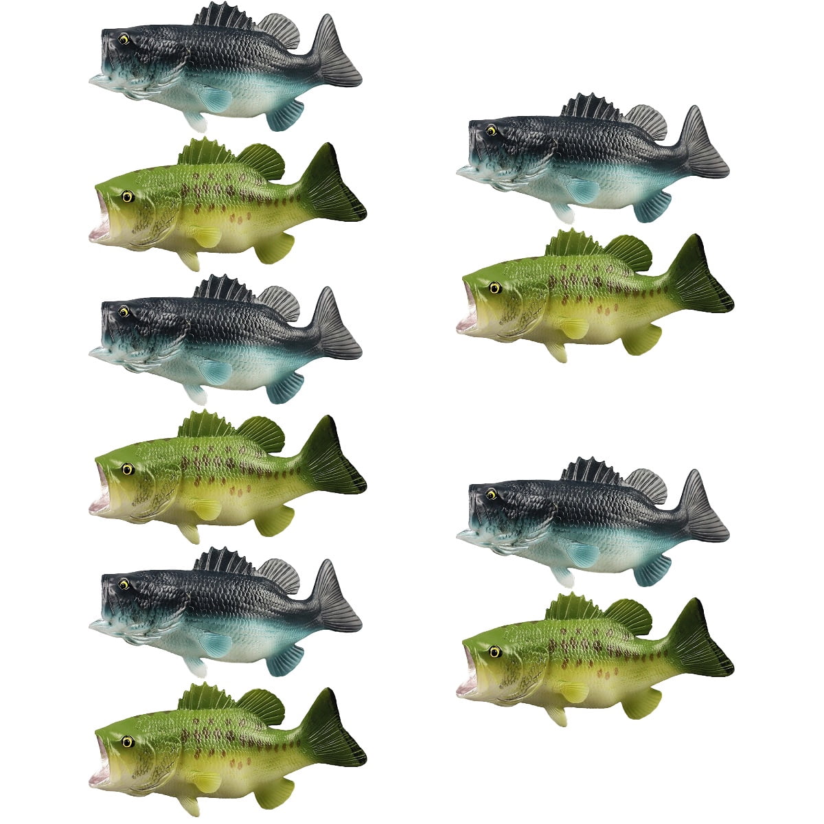 unbranded 10 pcs Large Mouth Bass Model Funny Large Mouth Lifelike Fish ...