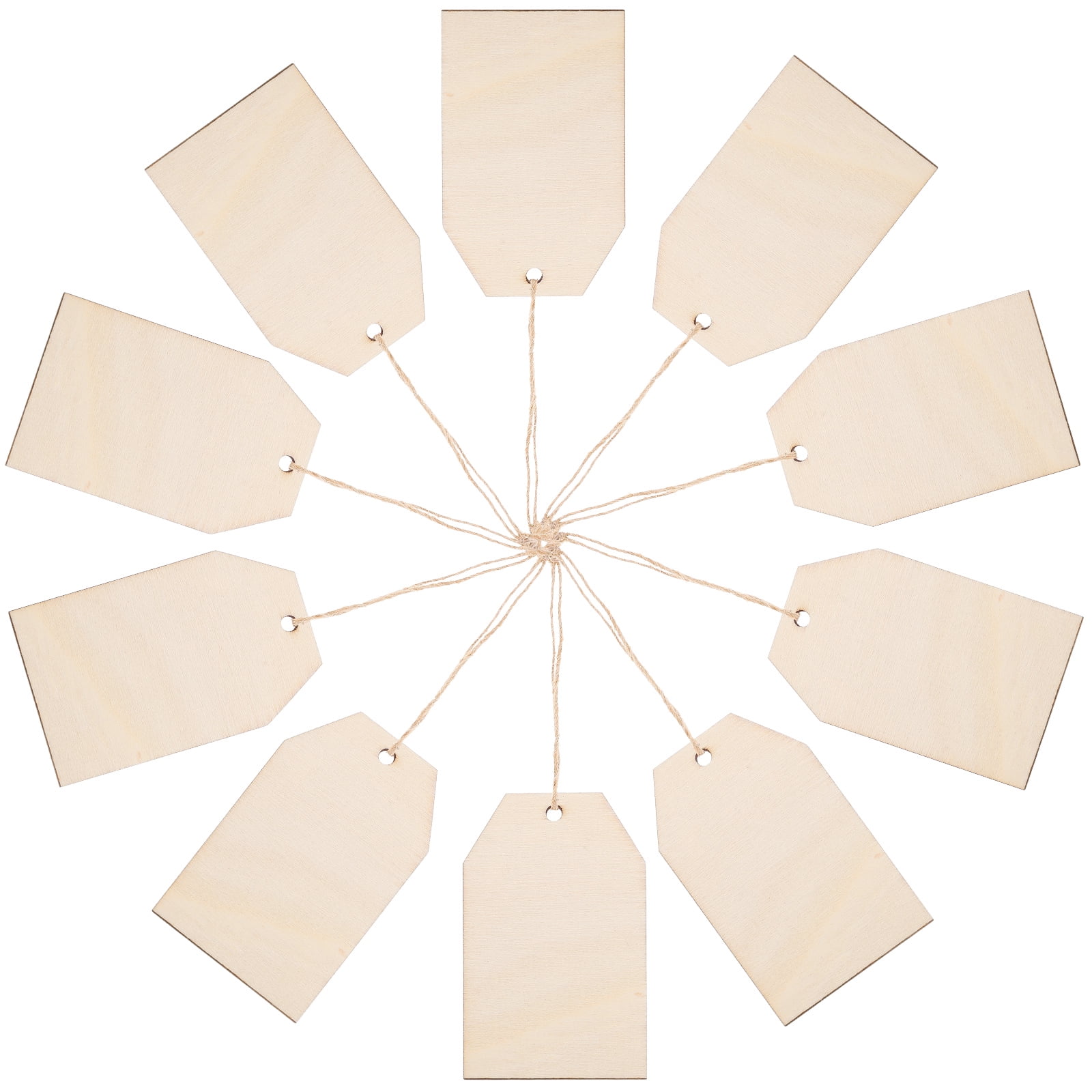 unbranded 10 pcs Unpainted Wooden Tags Wooden Hanging Tags Blank ...